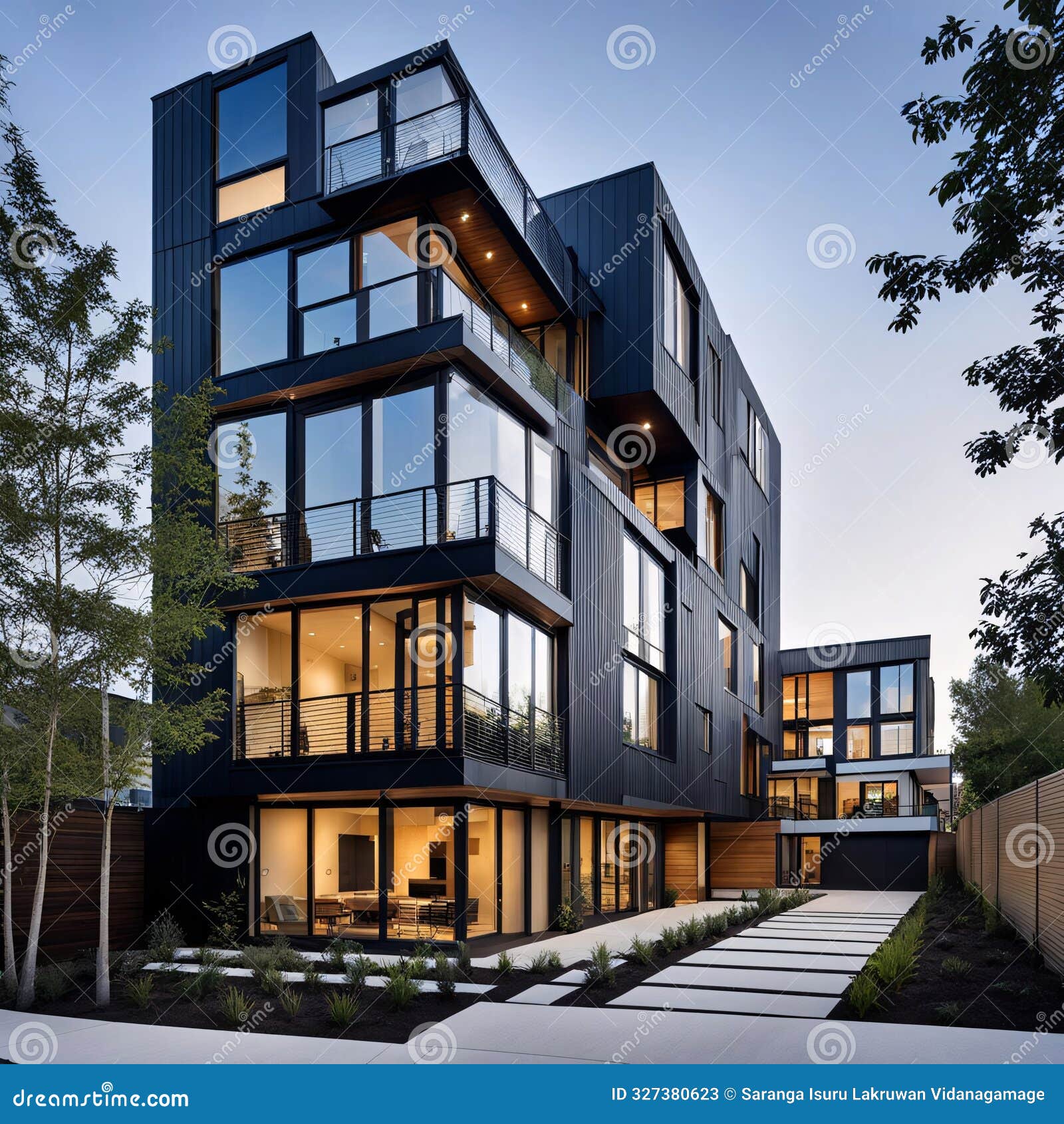 Modern Urban Elegance: a Minimalist Architectural Marvel Stock ...