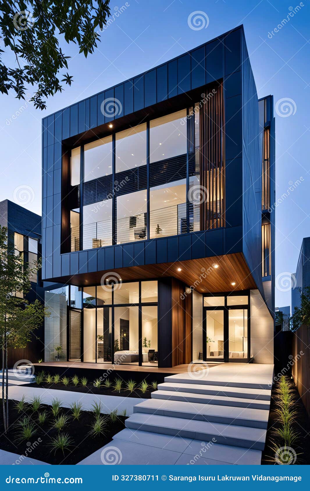 Modern Urban Elegance: a Minimalist Architectural Marvel Stock ...