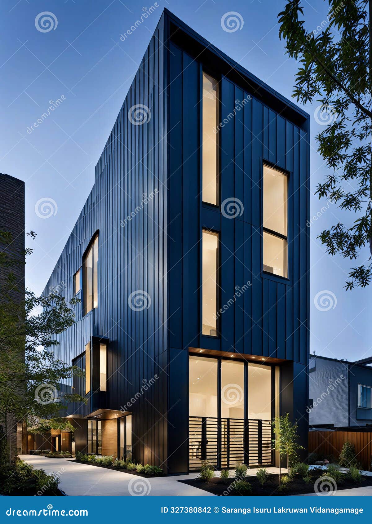 Modern Urban Elegance: a Minimalist Architectural Marvel Stock ...