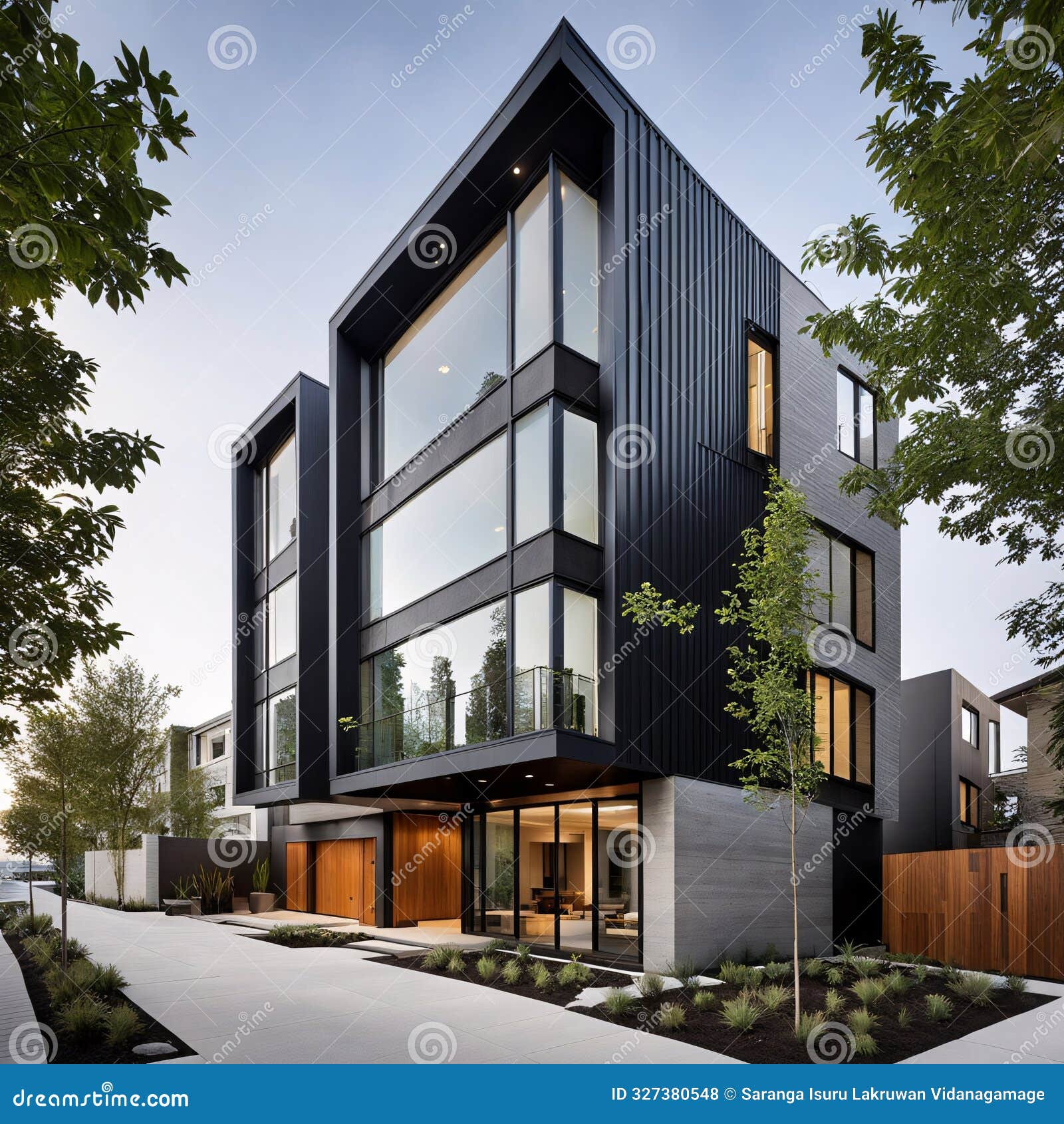 Modern Urban Elegance: a Minimalist Architectural Marvel Stock ...