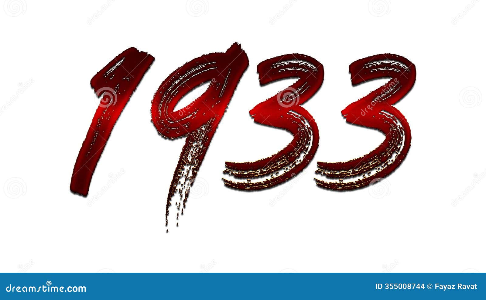 3D Blood Red Number Design Of 1933 On White Background Stock Photo ...