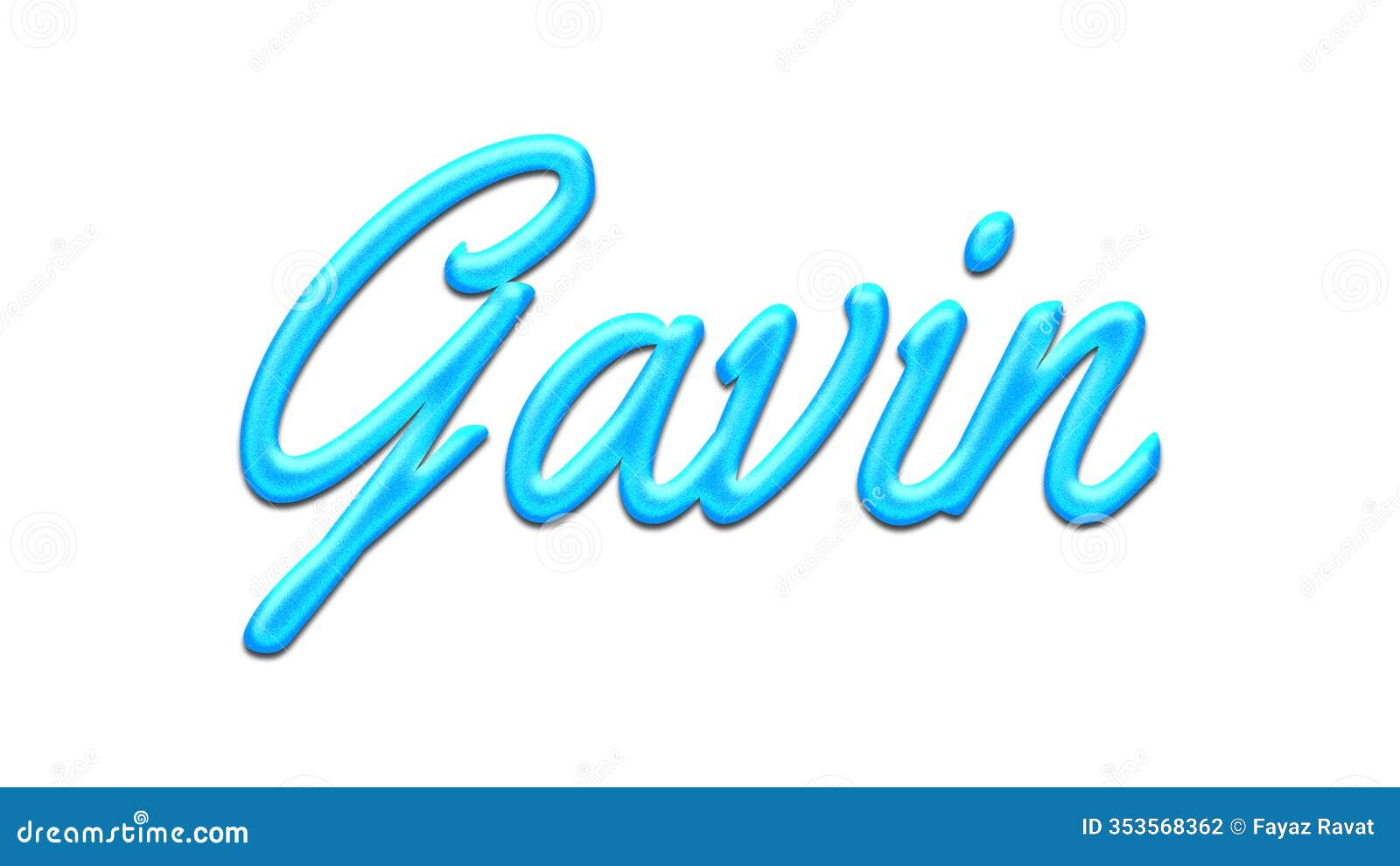Glowing Blue Effect of Name Gavin on White Background. Stock ...