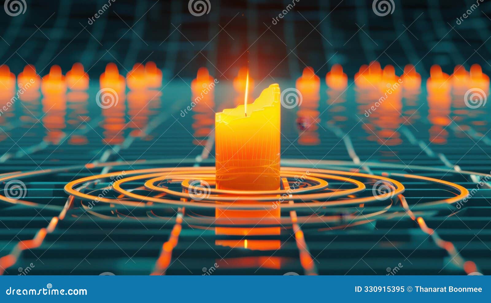 Description Dynamic Candlestick Chart on a Blue Grid Showcases the ...