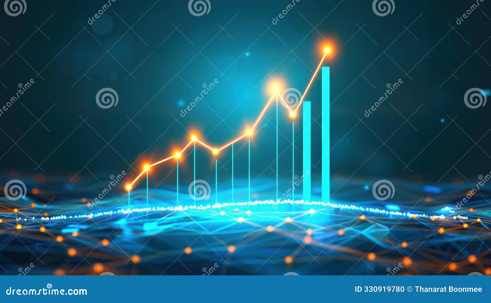 Description Dynamic Candlestick Chart on a Blue Grid Showcases the ...