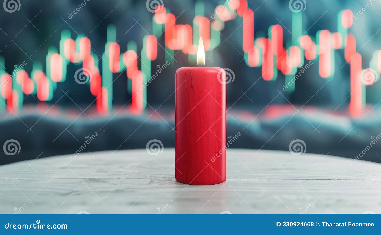 Description Dynamic Candlestick Chart on a Blue Grid Showcases the ...