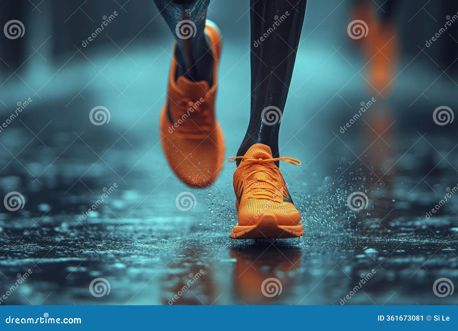 Empowering Runner: Closeup of Lower Body in Action with Copy Space for ...