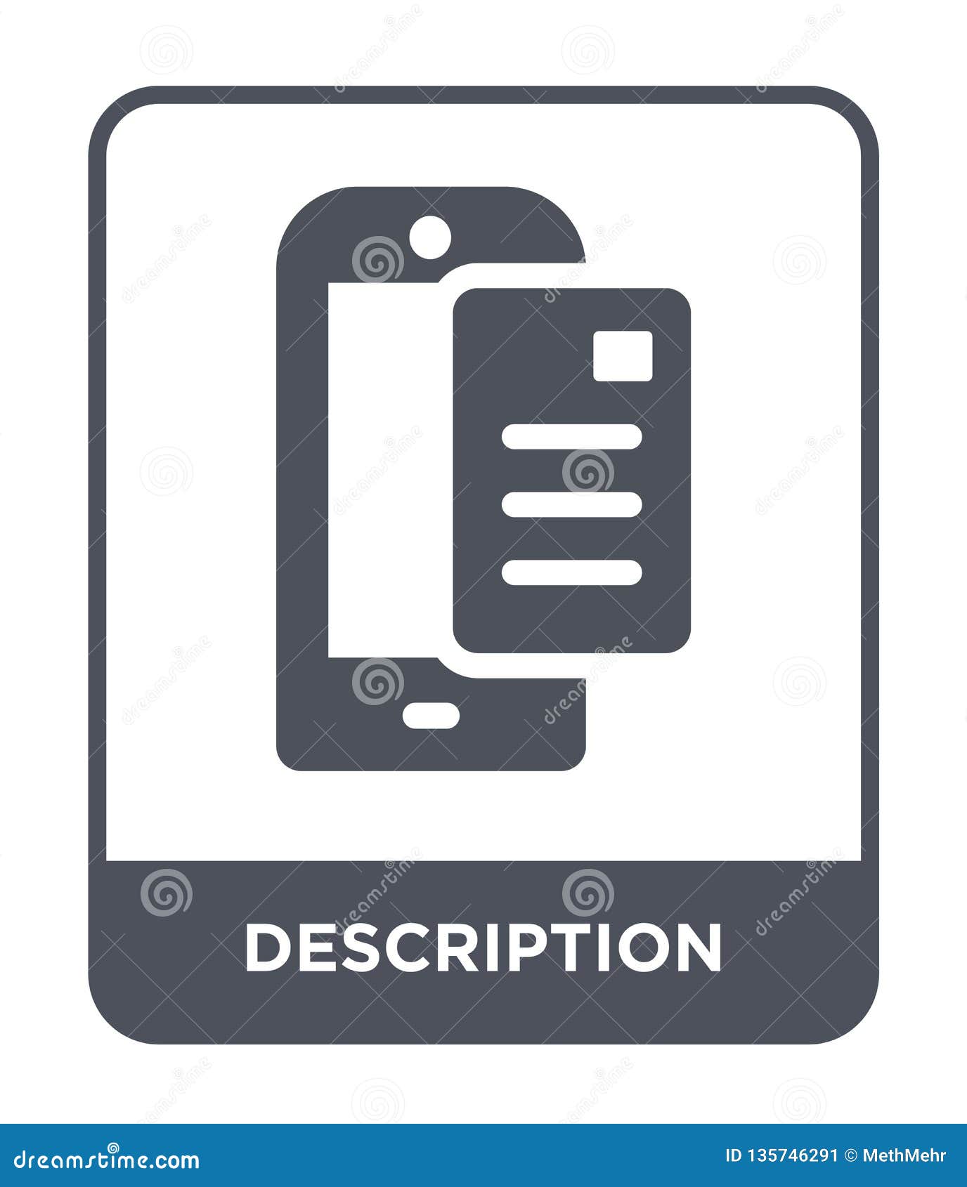 Description Icon in Trendy Design Style. Description Icon Isolated on ...