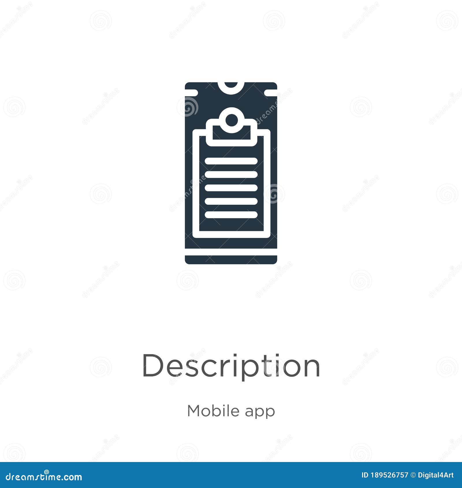 Description Icon Vector. Trendy Flat Description Icon from Mobile App ...