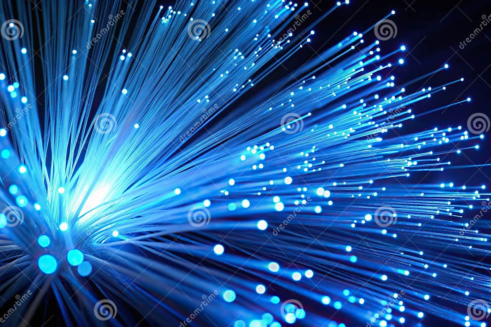 Illuminated Velocity: Blue Fiber Symbolizing the Speed of Light - AI ...