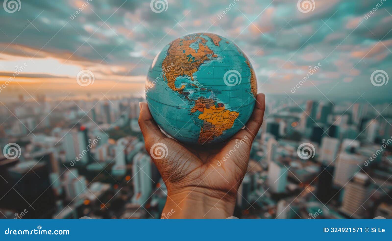 Global Reach: Pushing Your Connection To the World Stock Illustration ...