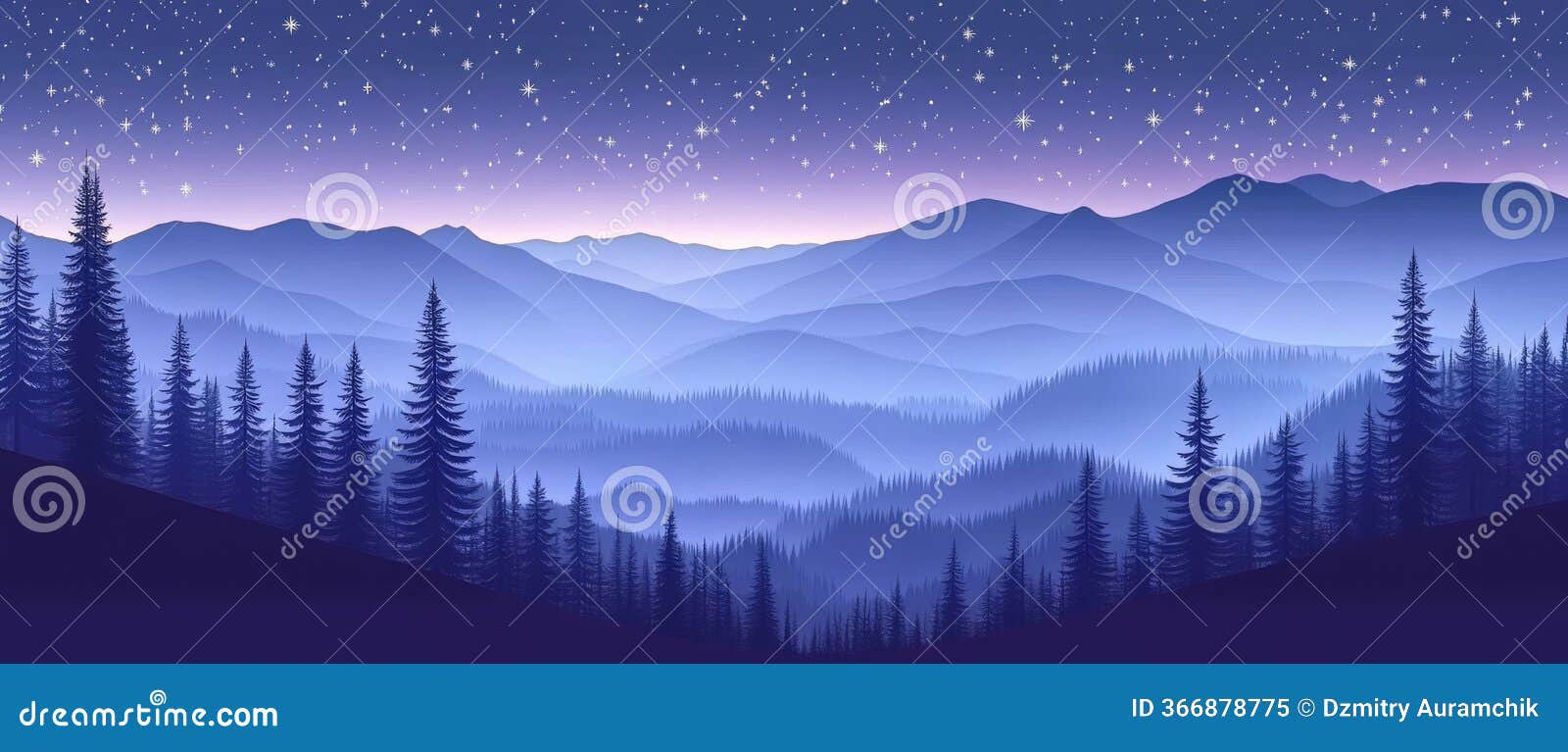 Starry Forest Background Up In The Mountains Royalty-Free Stock Image ...