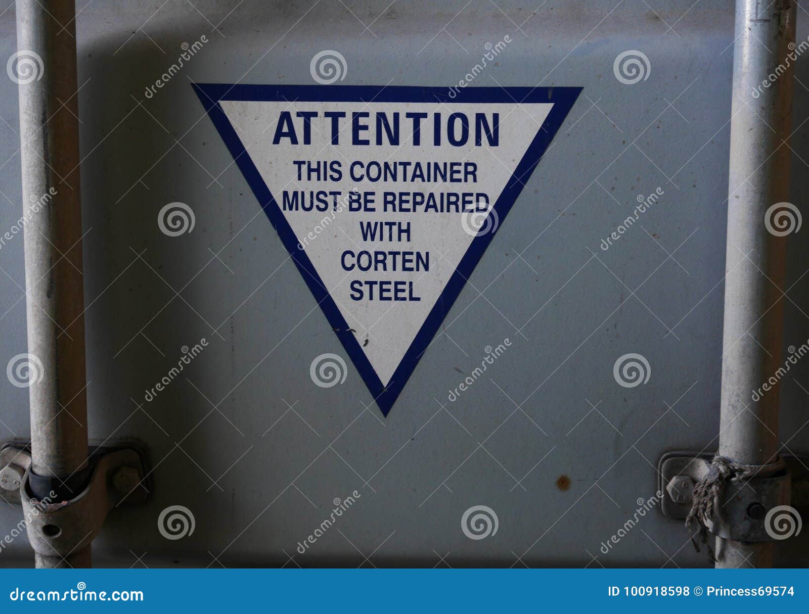 A Description Sign and Label on the Freight Container Stock Photo ...