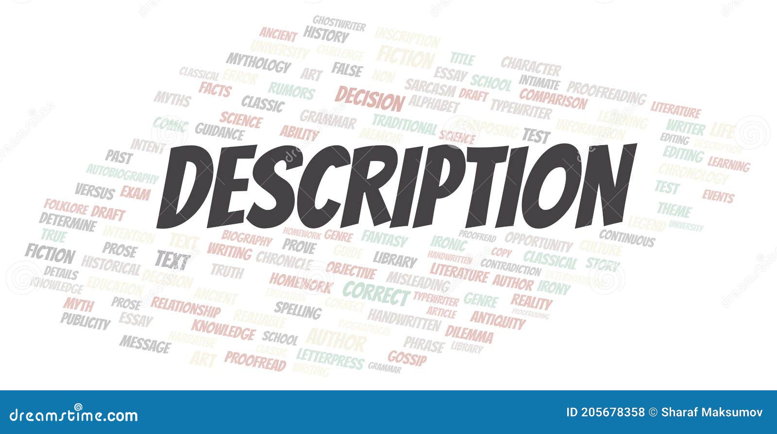 Description Typography Word Cloud Create with the Text only Stock ...