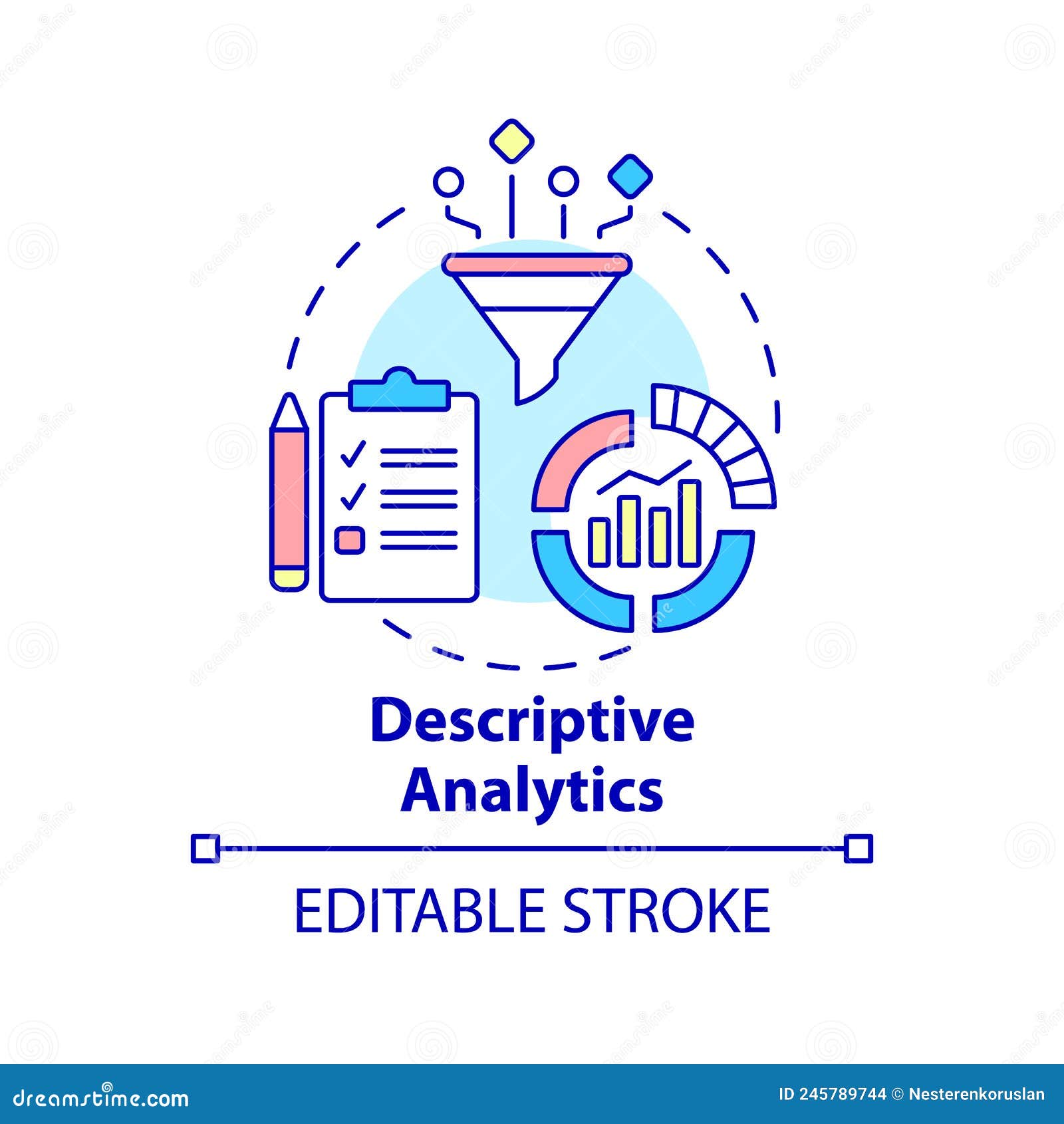 Descriptive Analytics Concept Icon Stock Vector - Illustration of ...