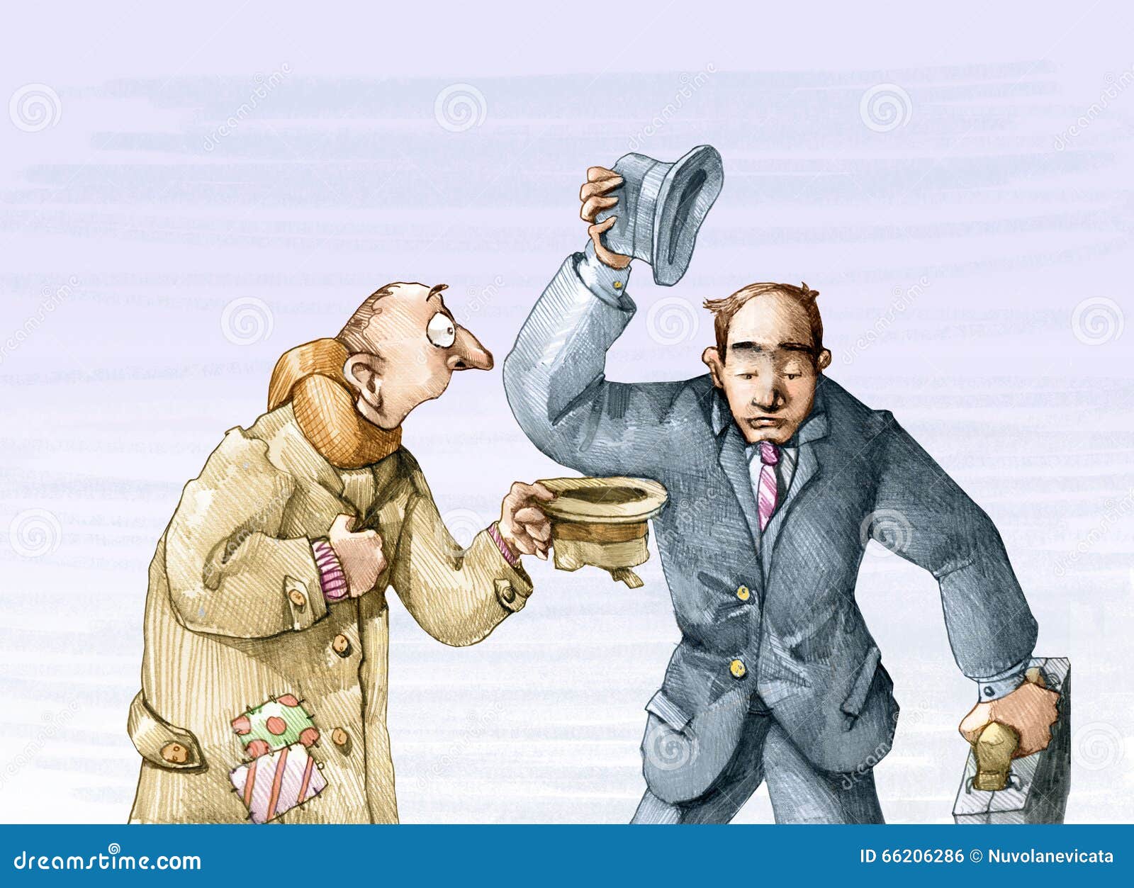 Descuidado stock de ilustración. Ilustración de caridad - 66206286