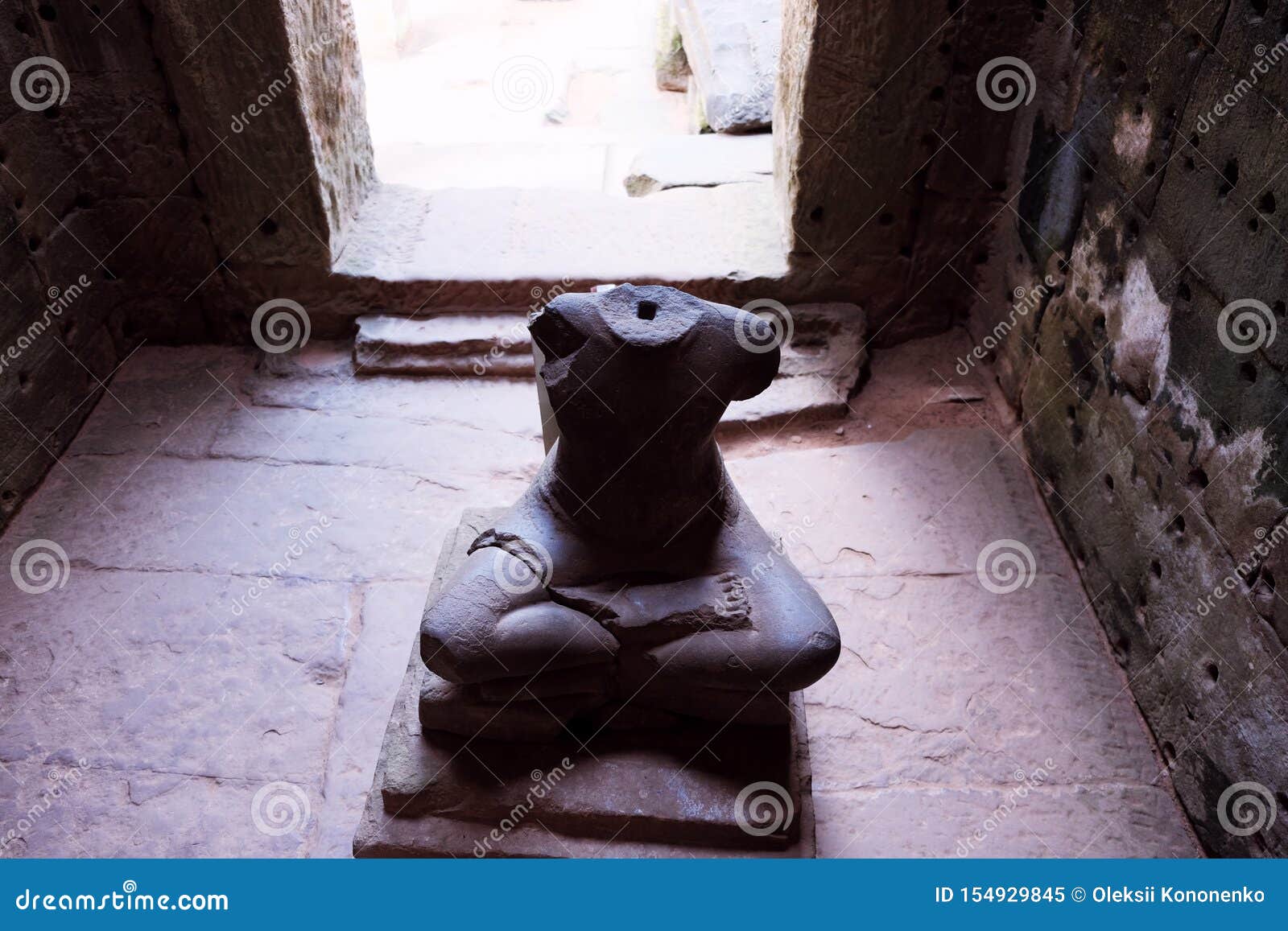 Desecrated Statue of Buddha in an Ancient Monastery. Headless Statue of ...