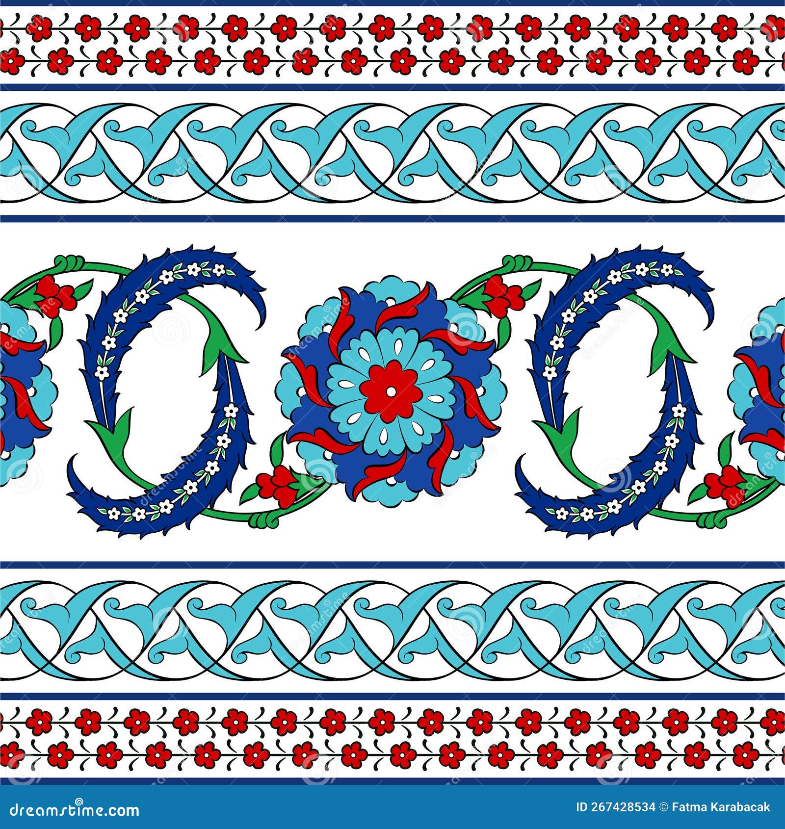 Ottoman Ancient Turkish Patterns Stock Vector - Illustration of patterns, plant: 267428534