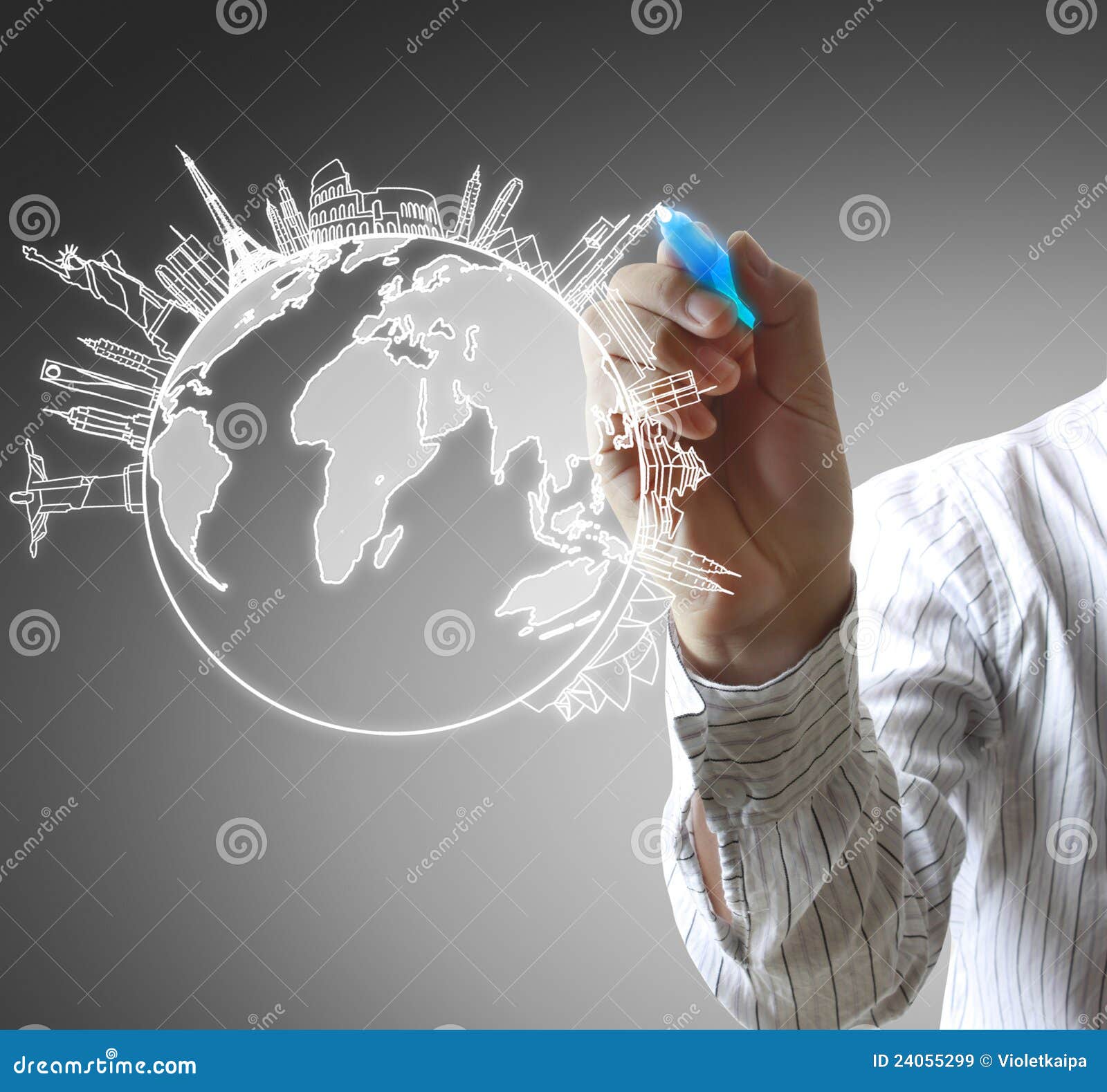 Desenhando o mundo imagem de stock. Imagem de quadro - 24055299