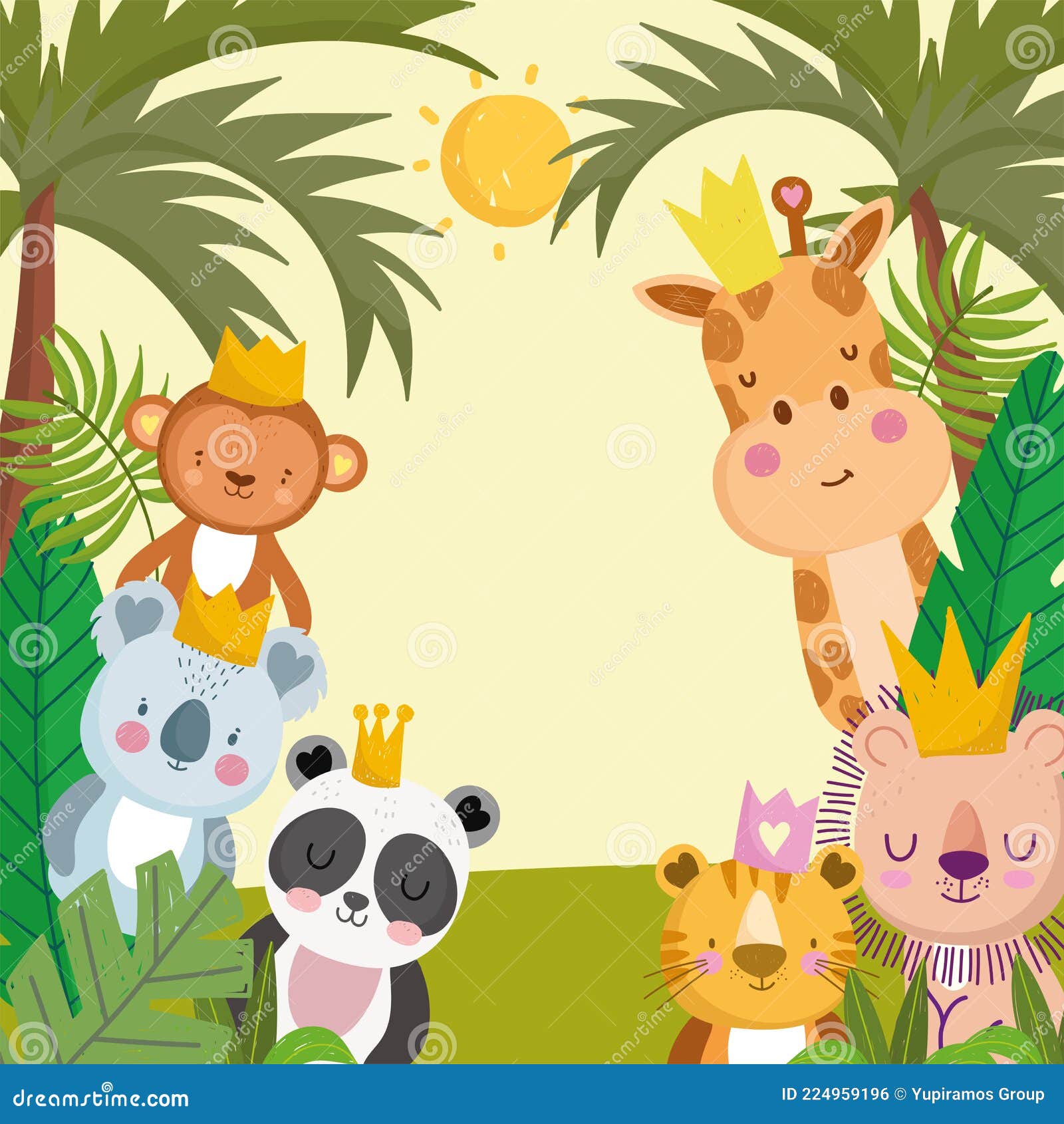 Desenho Animado De Animais Da Selva Ilustração do Vetor - Ilustração de ...