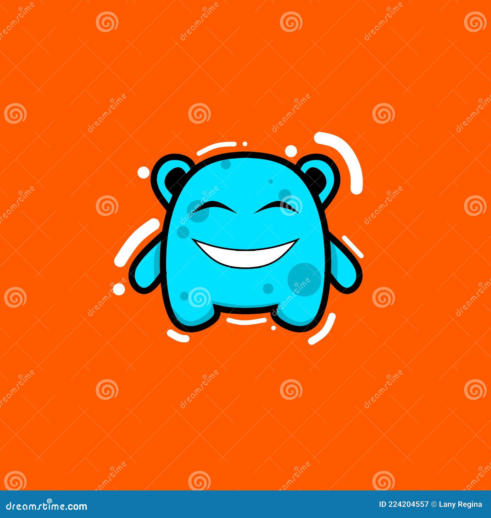 Desenho Animado De Monstro Azul Giro Ilustração Stock - Ilustração de ...