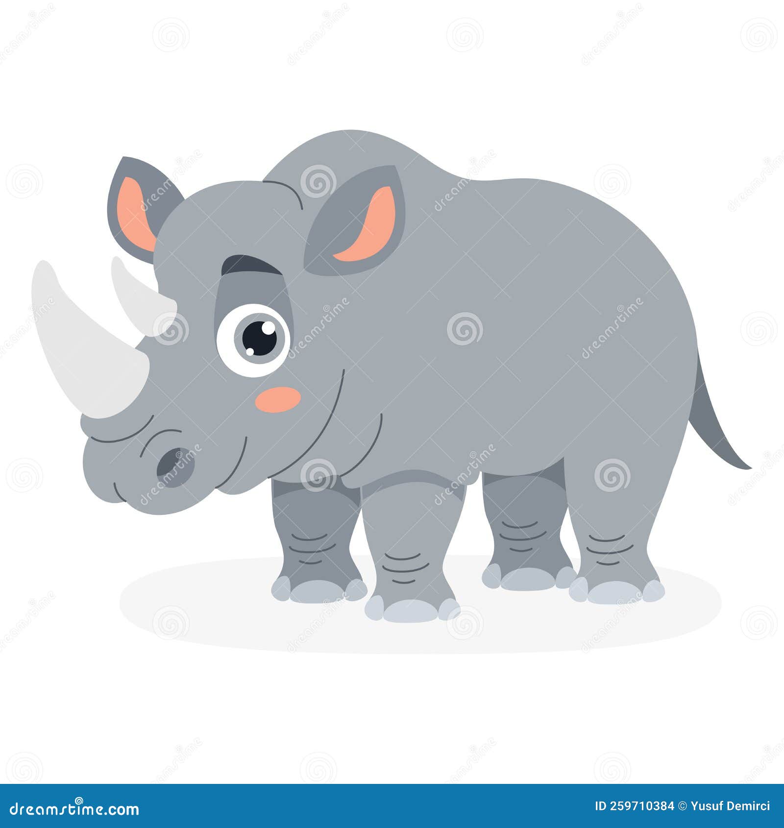 Desenho Animado De Rinoceronte Ilustração Stock - Ilustração de chifre ...
