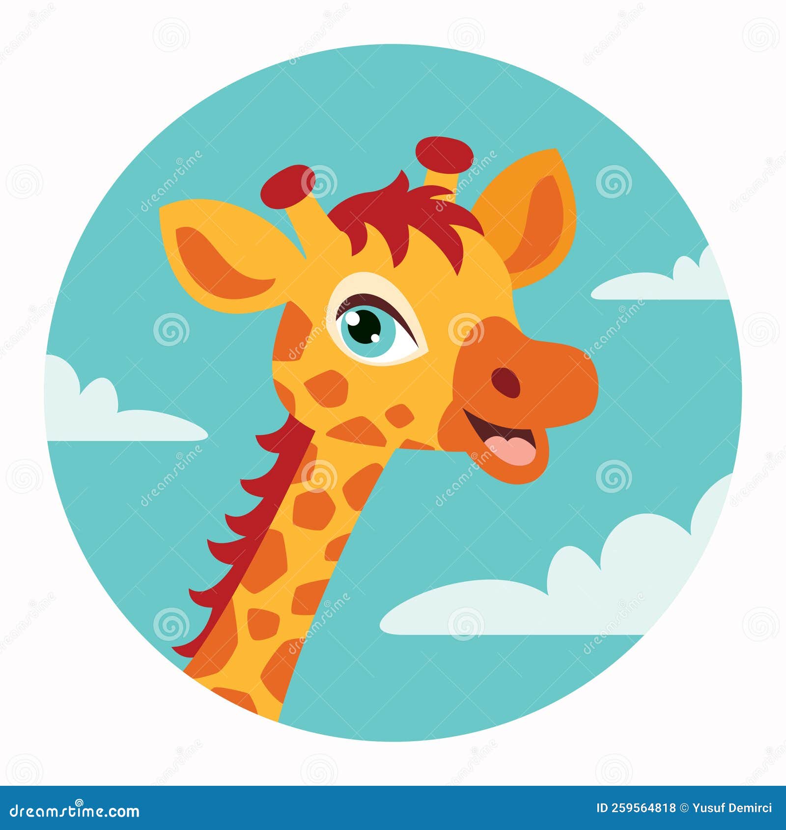 Desenho Animado De Uma Girafa Ilustração Stock - Ilustração de girafas ...