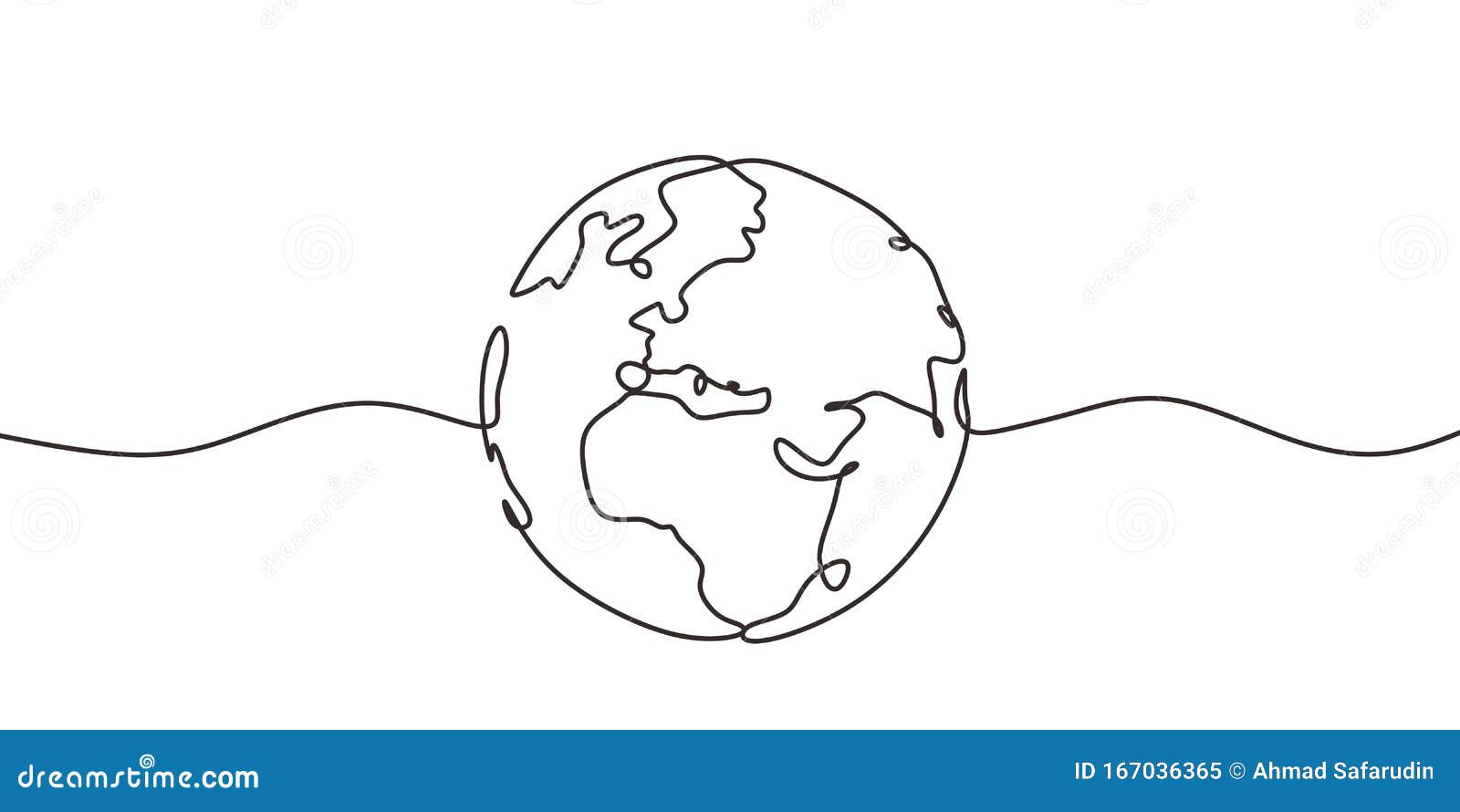 Desenho Contínuo De Uma Linha De Terra Conceito Do Globo Com A Mão