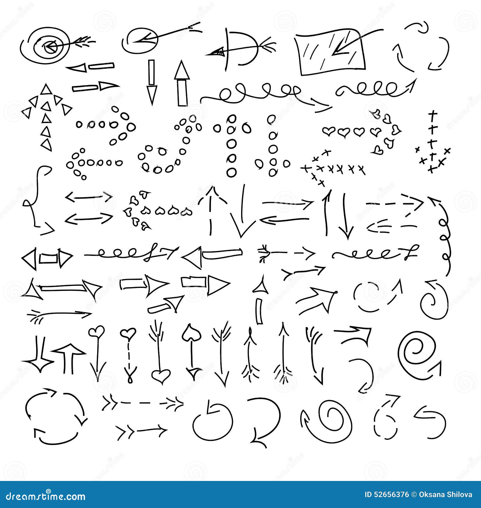 Desenho da mão das setas ilustração do vetor. Ilustração de setas ...