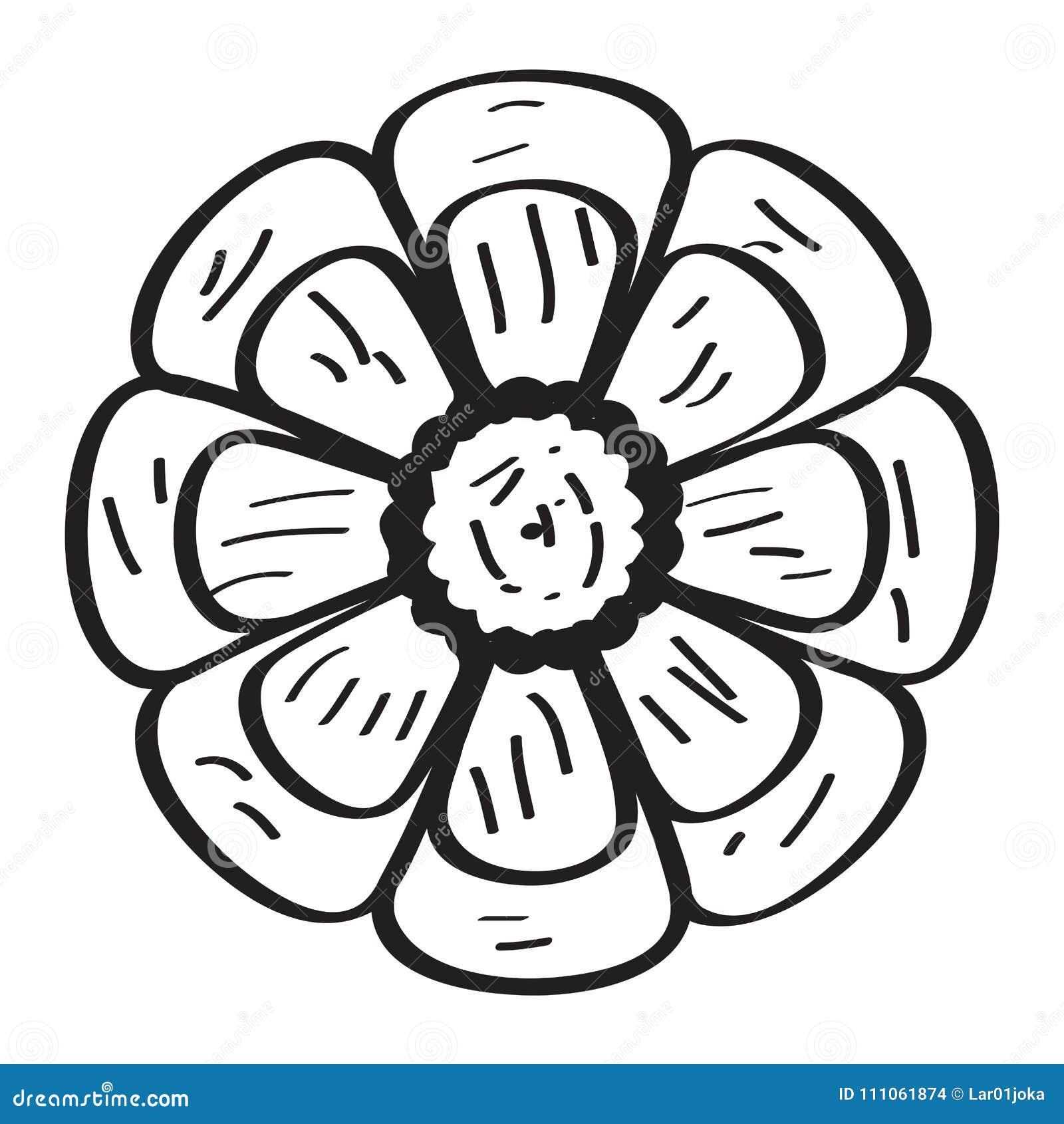 Desenho de uma flor ilustração do vetor. Ilustração de fresco - 111061874