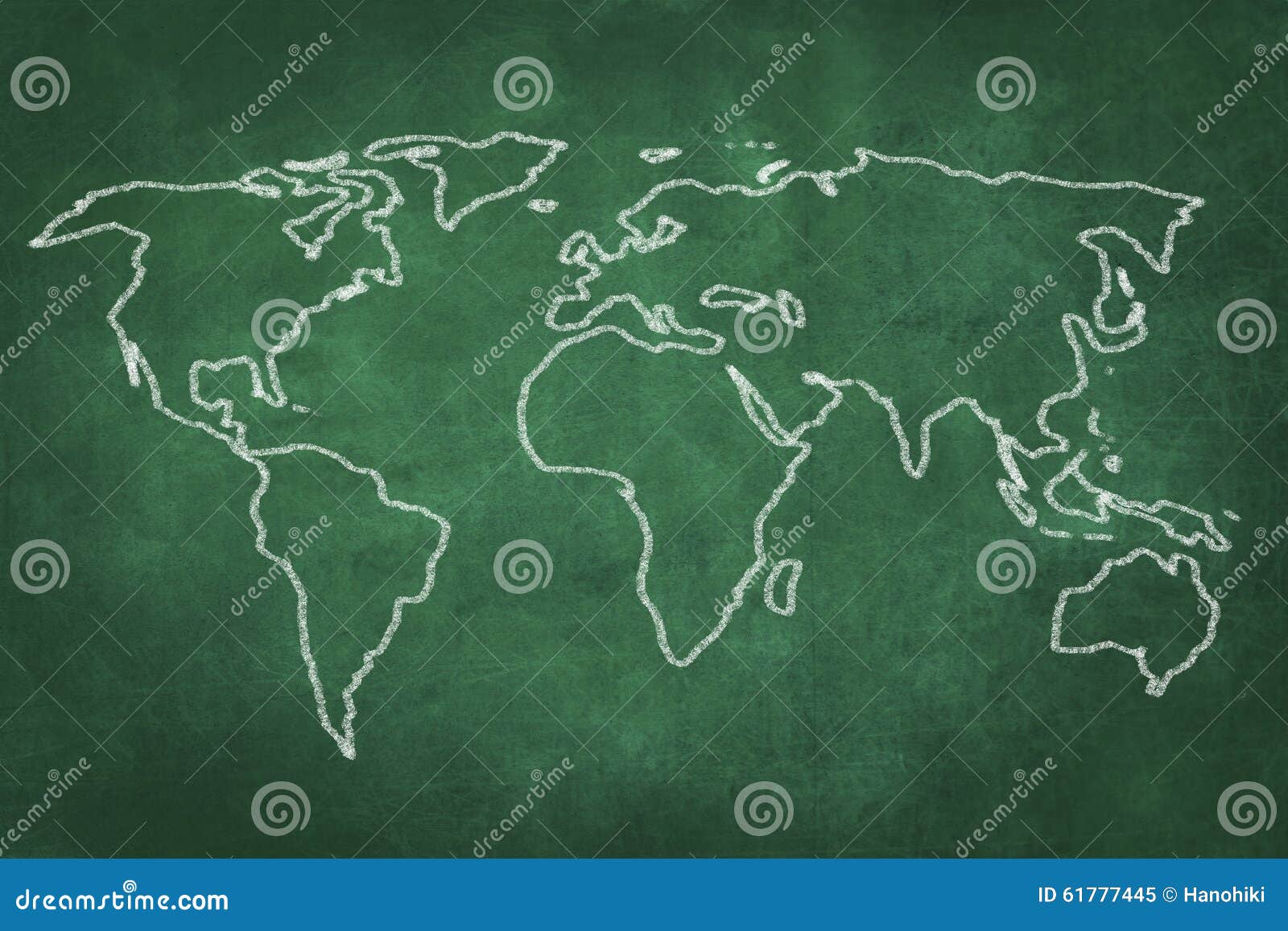 Desenho Do Mapa Do Mundo No Quadro Verde Ilustração Stock - Ilustração ...