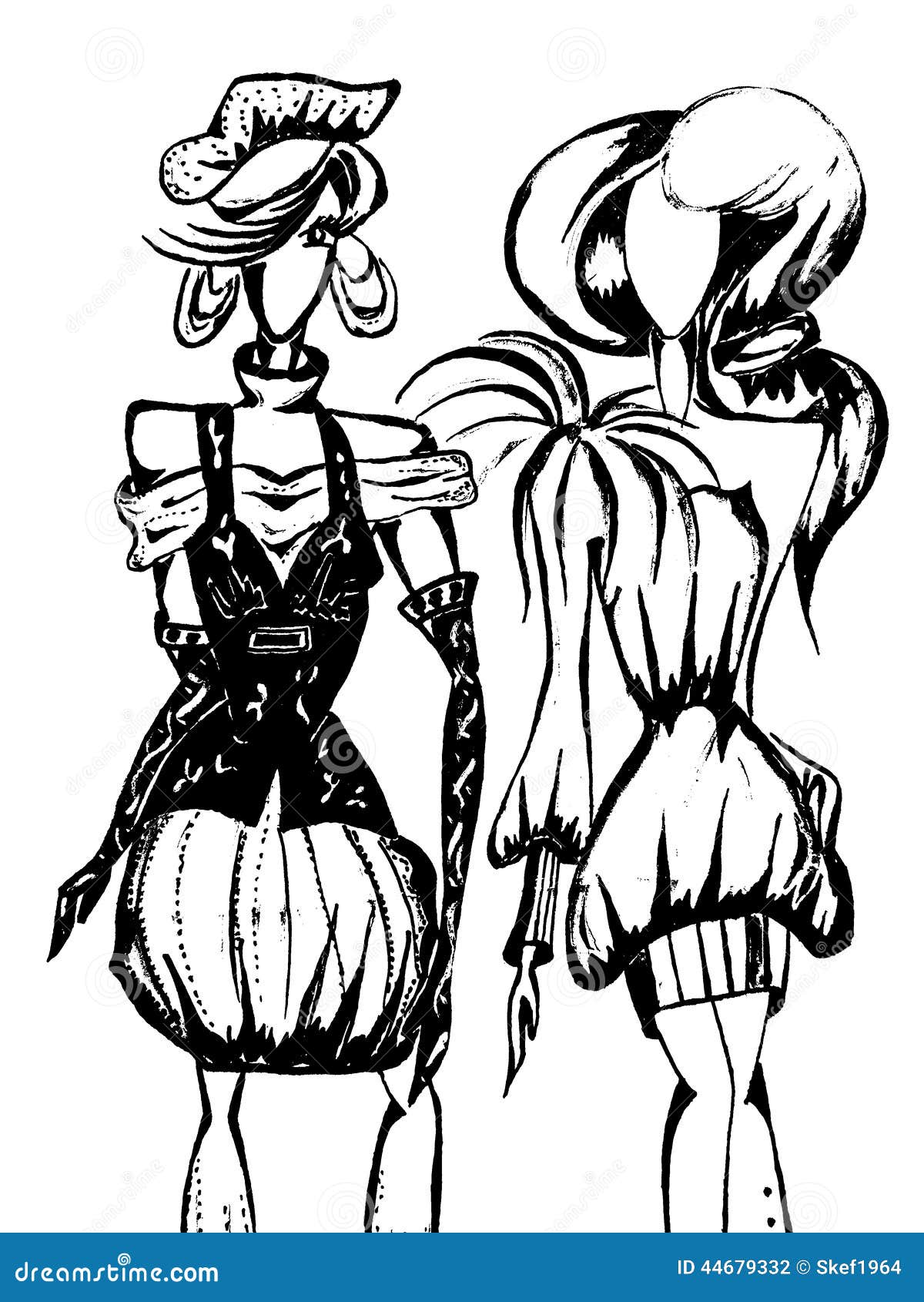 Desenho dos modelos ilustração stock. Ilustração de modelar - 44679332