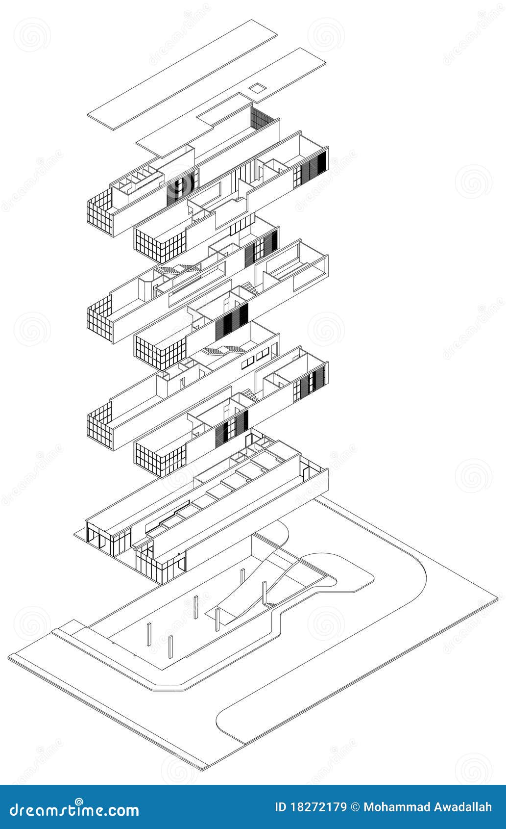 Desenho Isométrico Explodido Ilustração do Vetor - Ilustração de render ...