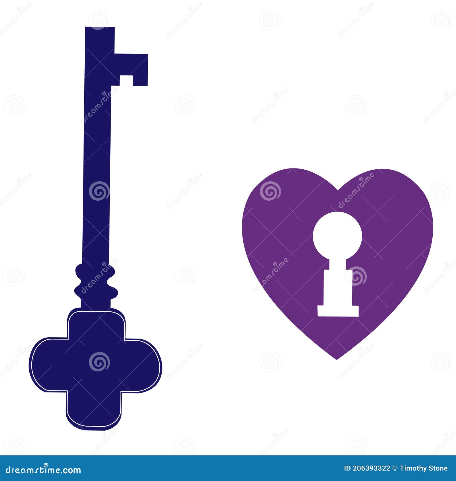 Desenho Simples De Chave Roxa E Buraco De Chave Ilustração Stock ...