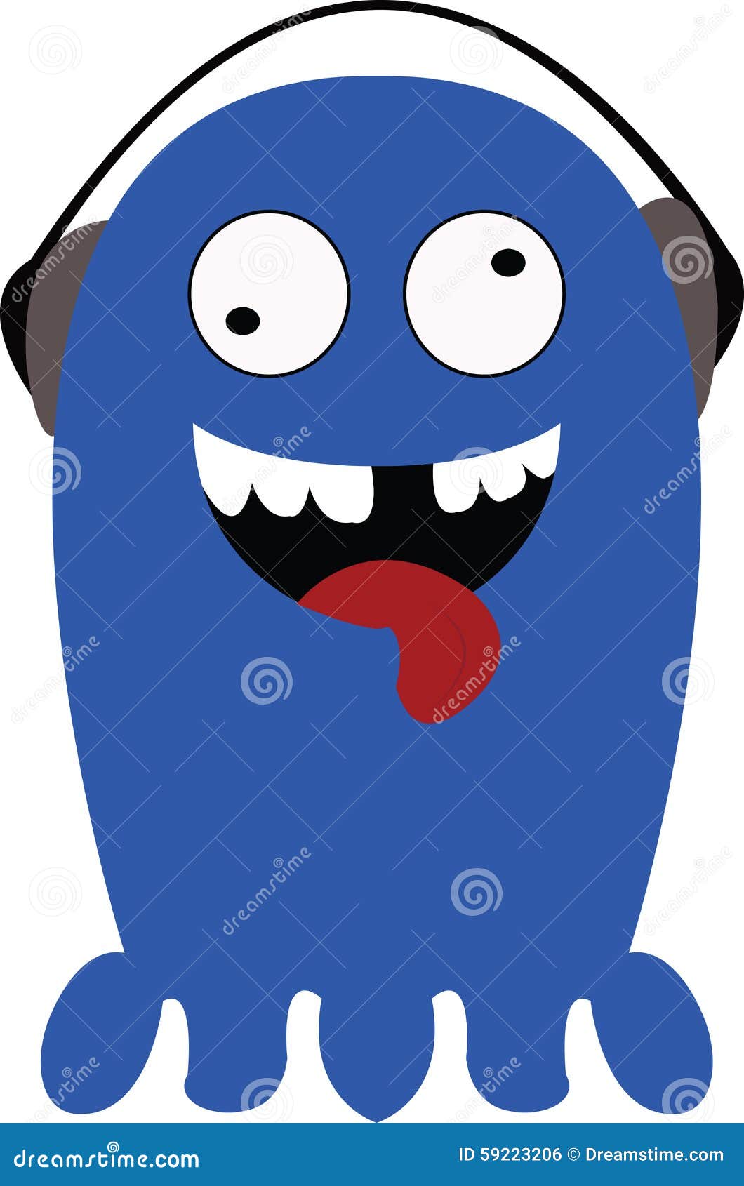 Desenhos animados azuis ilustração do vetor. Ilustração de lingüeta ...