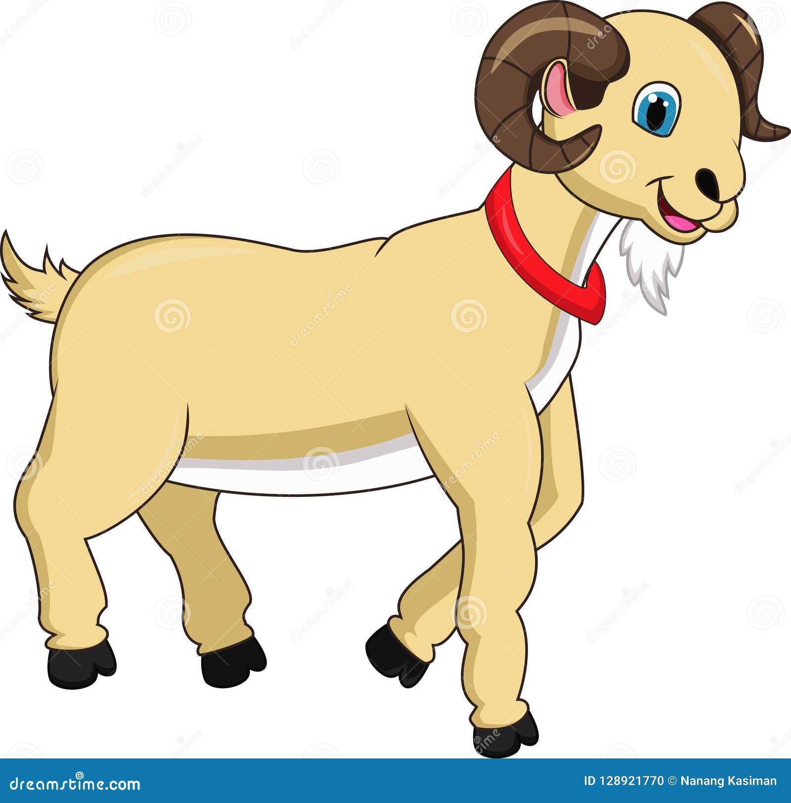 Desenhos Animados Bonitos Da Cabra Ilustração do Vetor - Ilustração de ...