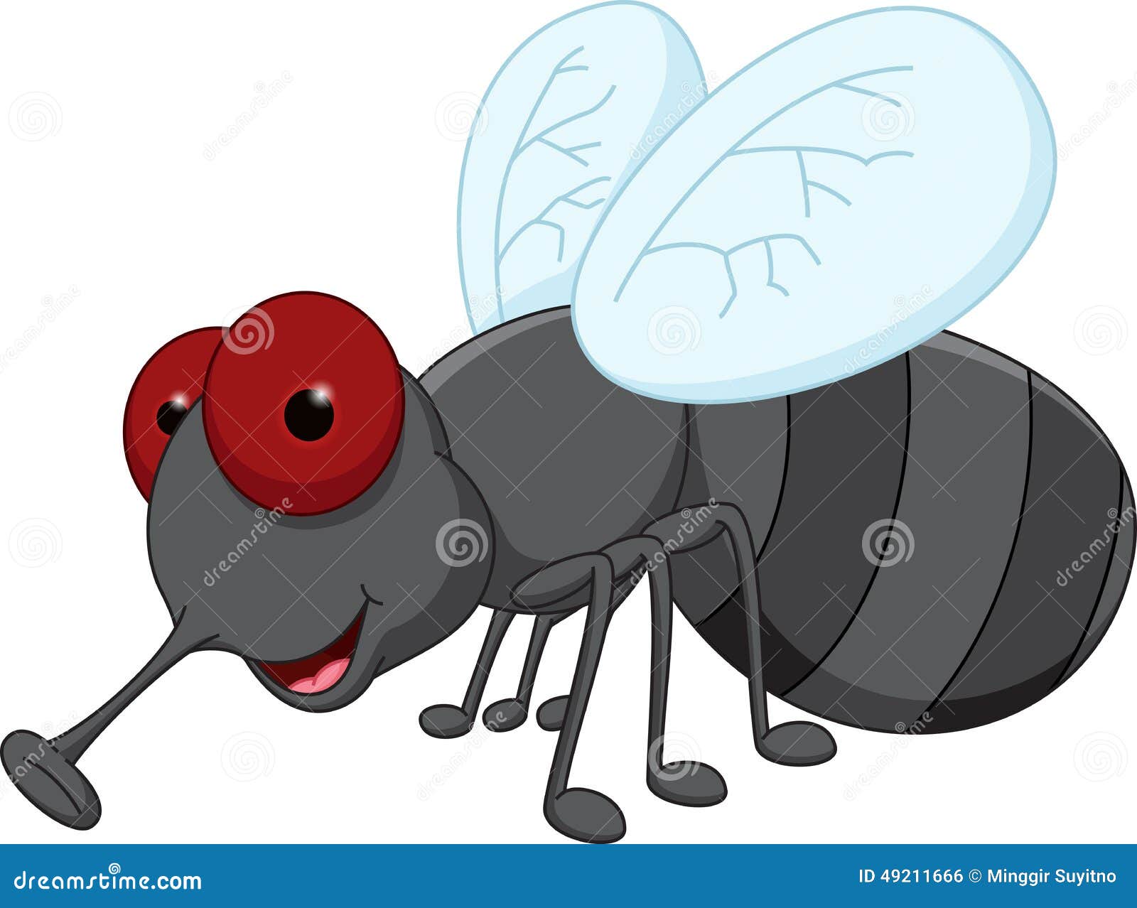 Desenhos Animados Bonitos Da Mosca Ilustração do Vetor - Ilustração de ...