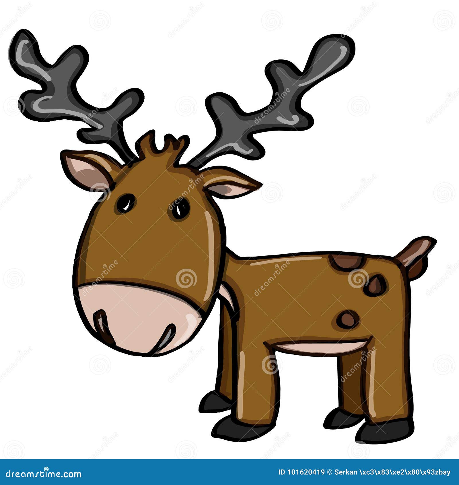 Desenhos Animados Bonitos Da Rena Ilustração Stock - Ilustração de ...