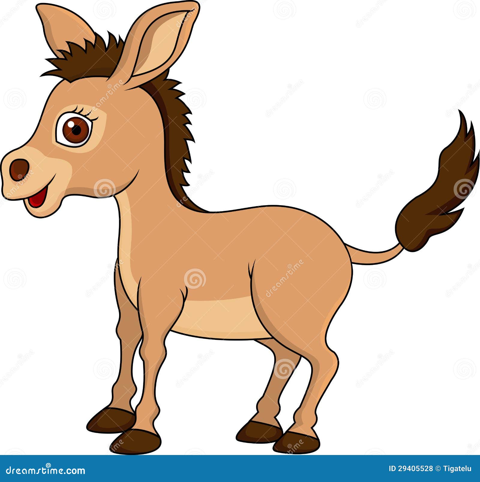 Desenhos Animados Bonitos Do Asno Ilustração do Vetor - Ilustração de ...