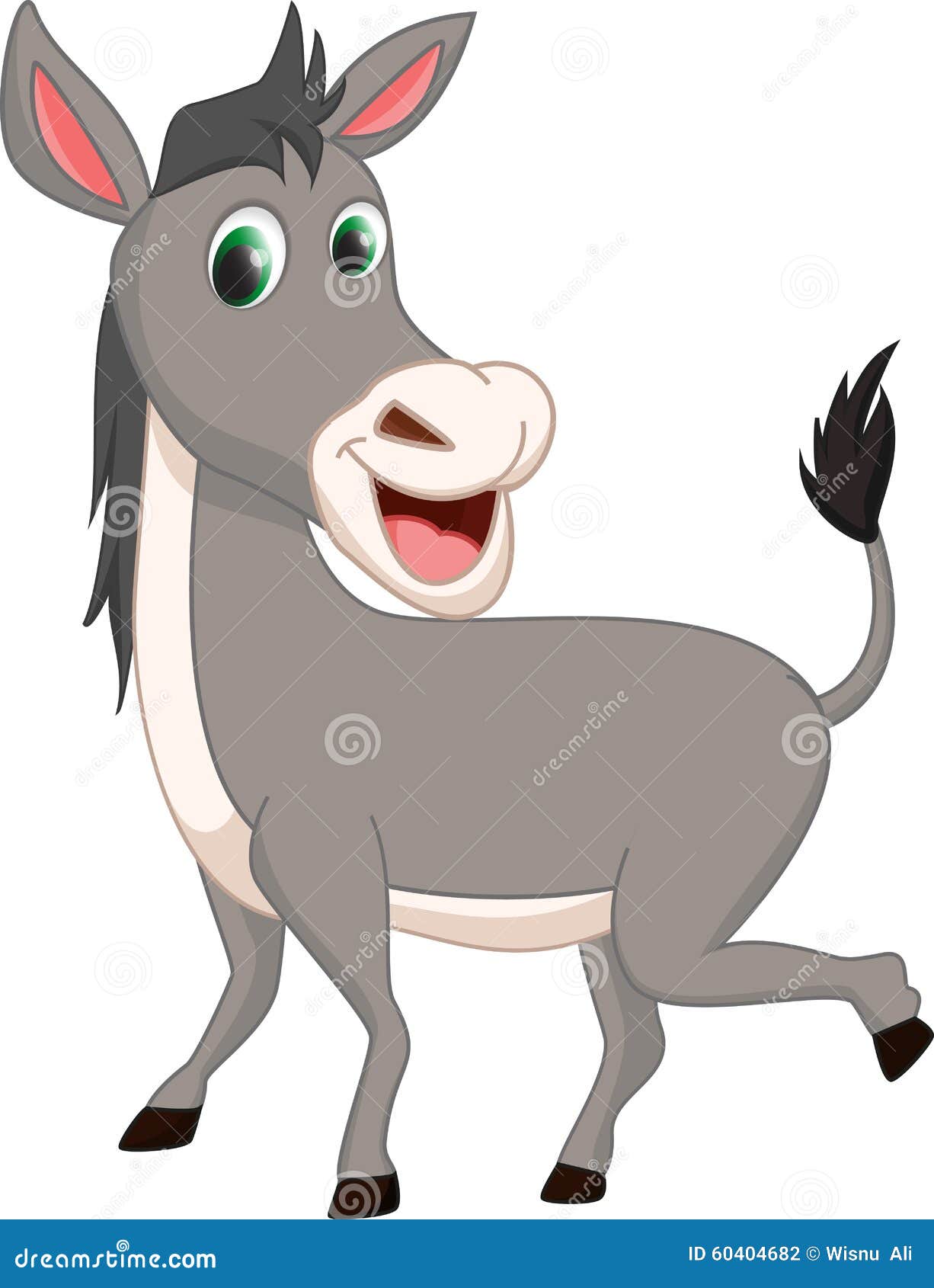Desenhos Animados Bonitos Do Asno Ilustração do Vetor - Ilustração de ...
