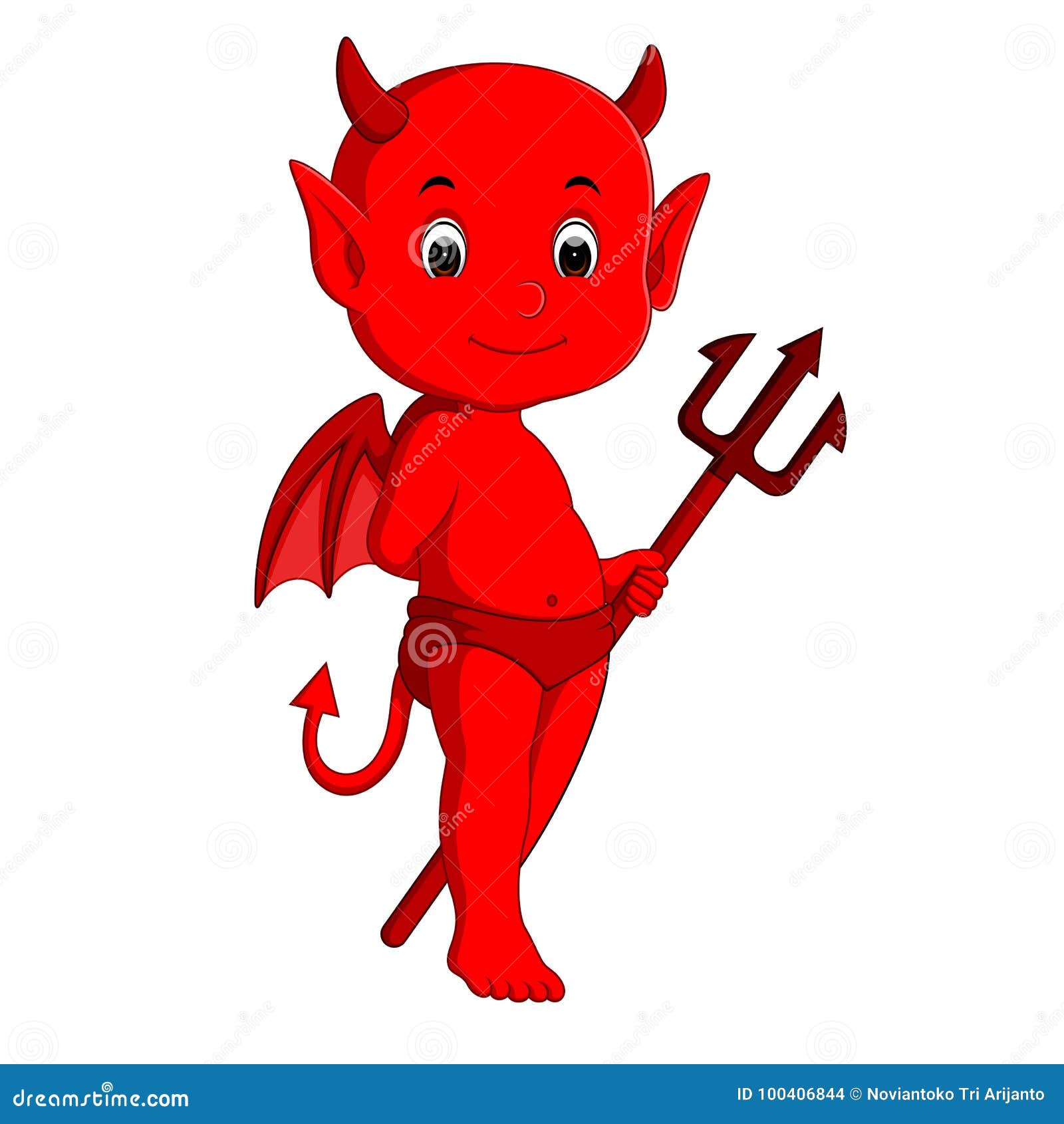 Desenhos Animados Bonitos Do Diabo Ilustração do Vetor - Ilustração de ...