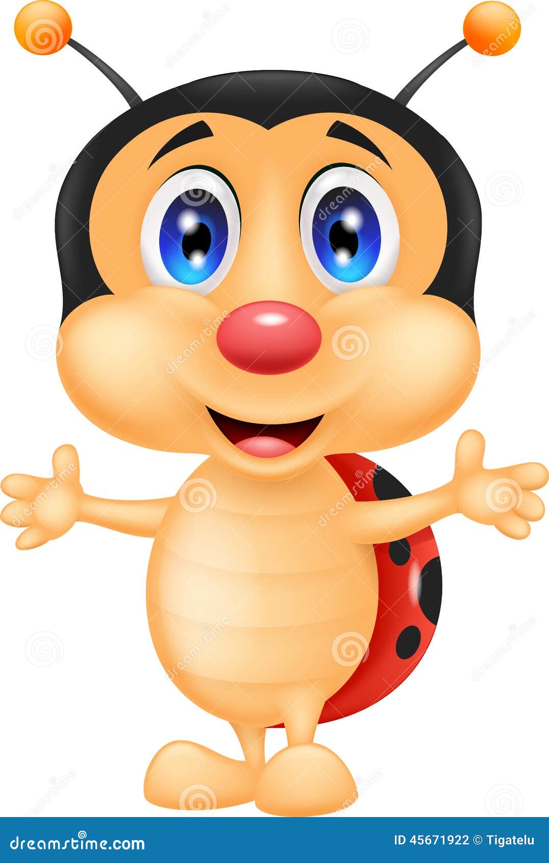 Desenhos Animados Bonitos Do Ladybug Ilustração do Vetor - Ilustração ...