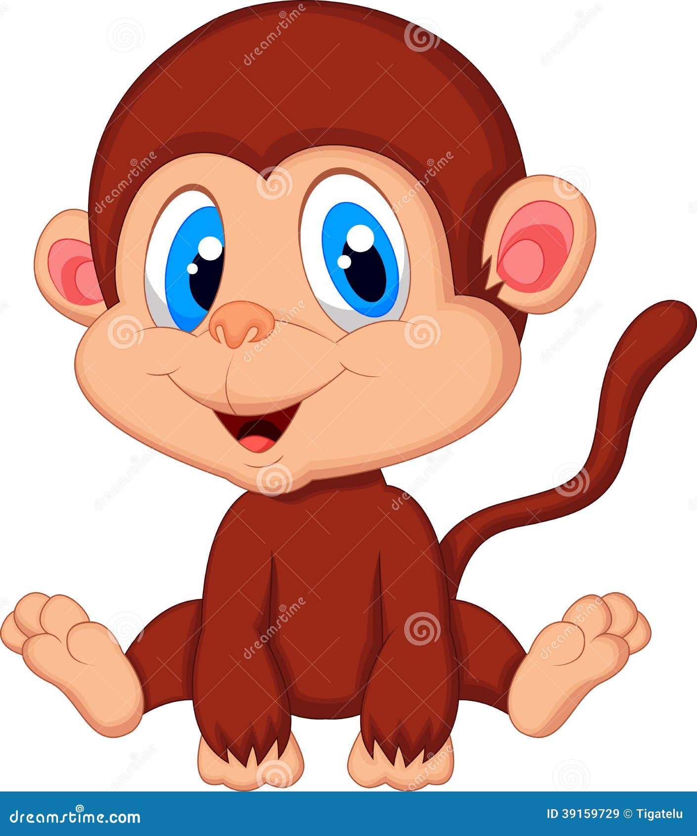 Desenhos Animados Bonitos Do Macaco Do Bebê Ilustração do Vetor ...