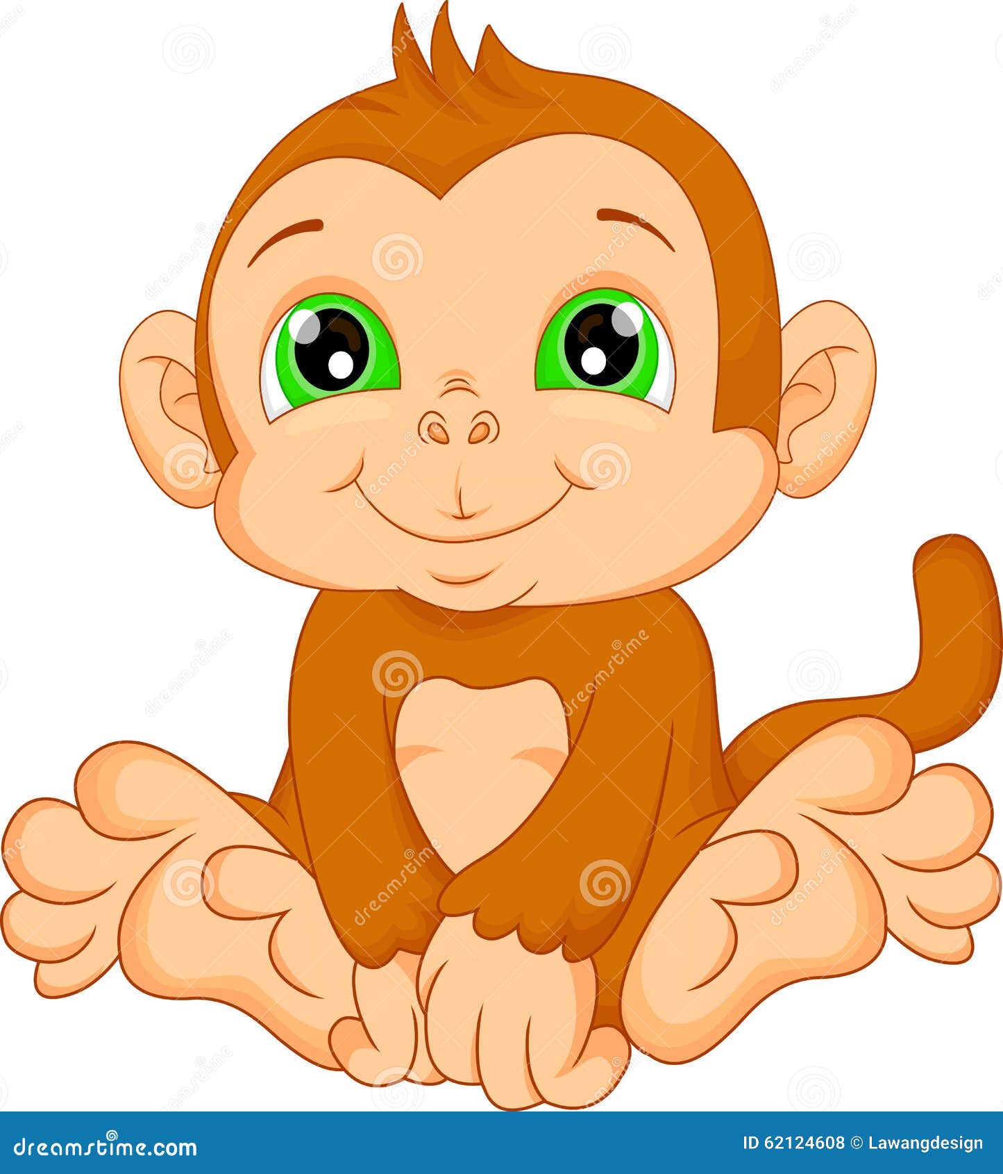 Desenhos Animados Bonitos Do Macaco Do Bebê Ilustração do Vetor ...