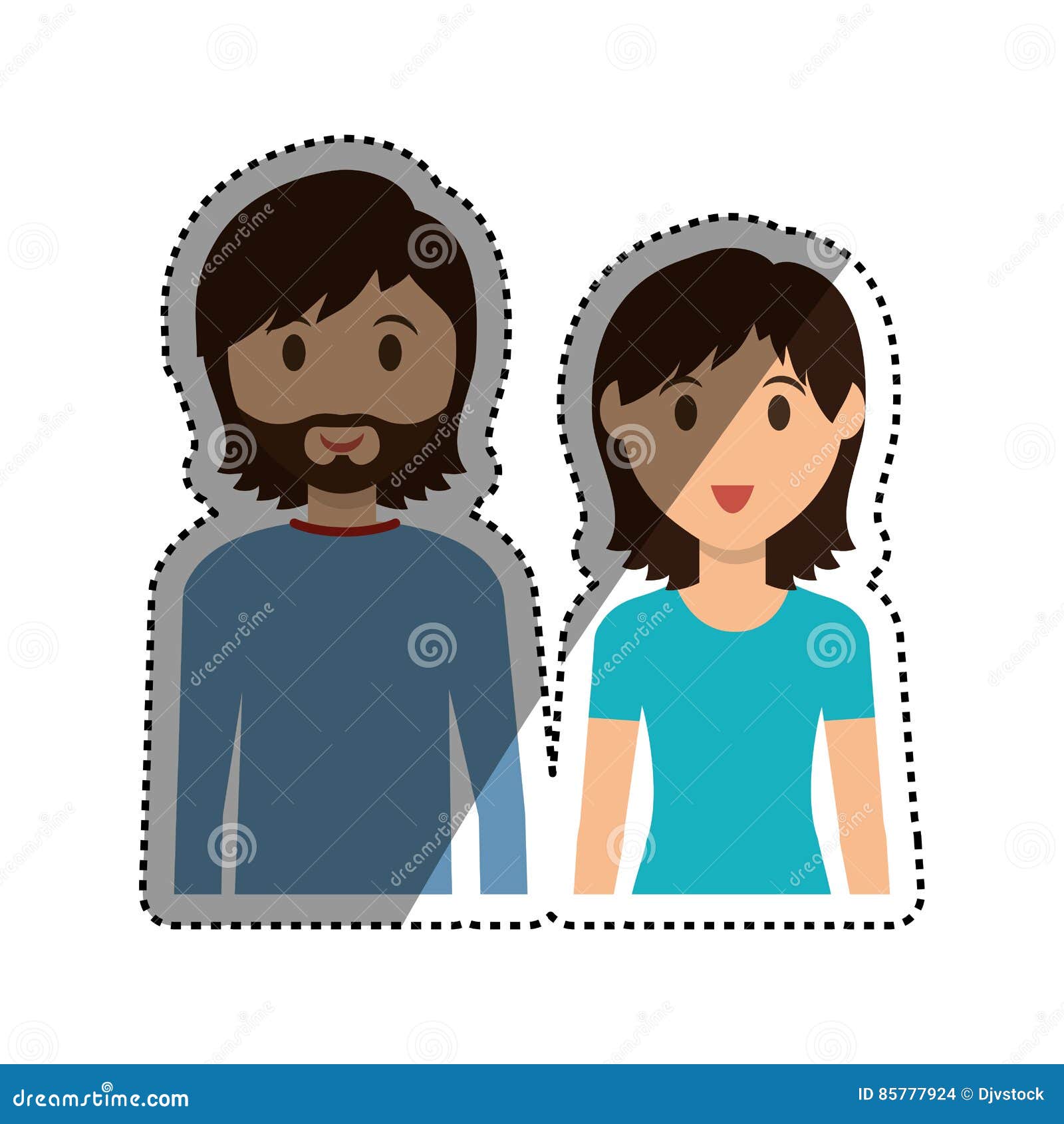 Desenhos Animados Bonitos Dos Pares Ilustração Stock - Ilustração de ...