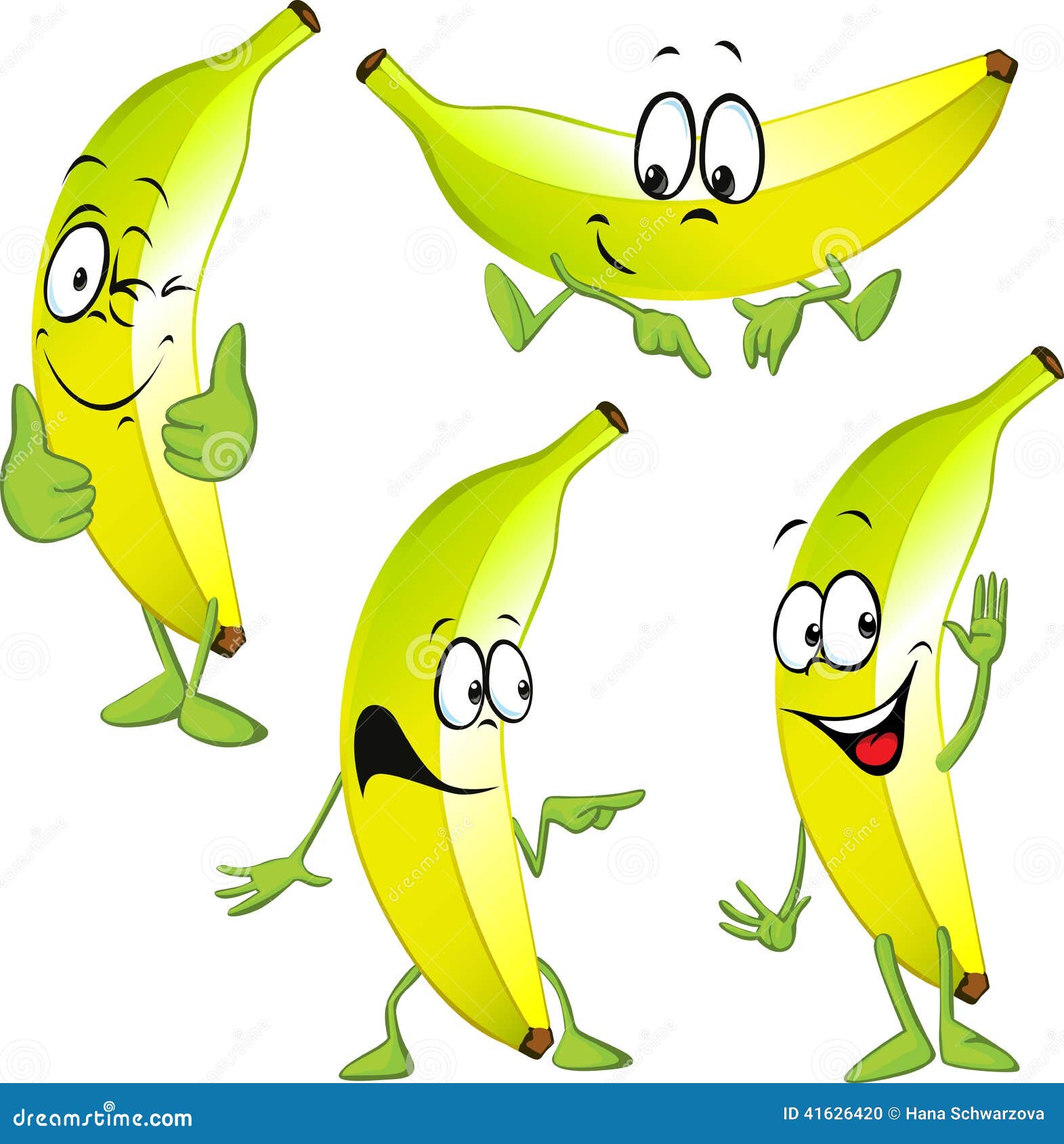 Desenhos Animados Da Banana Ilustração do Vetor - Ilustração de ...