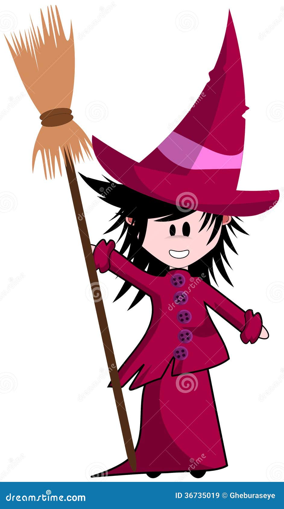 Desenhos animados da bruxa imagem de stock. Ilustração de fêmea - 36735019