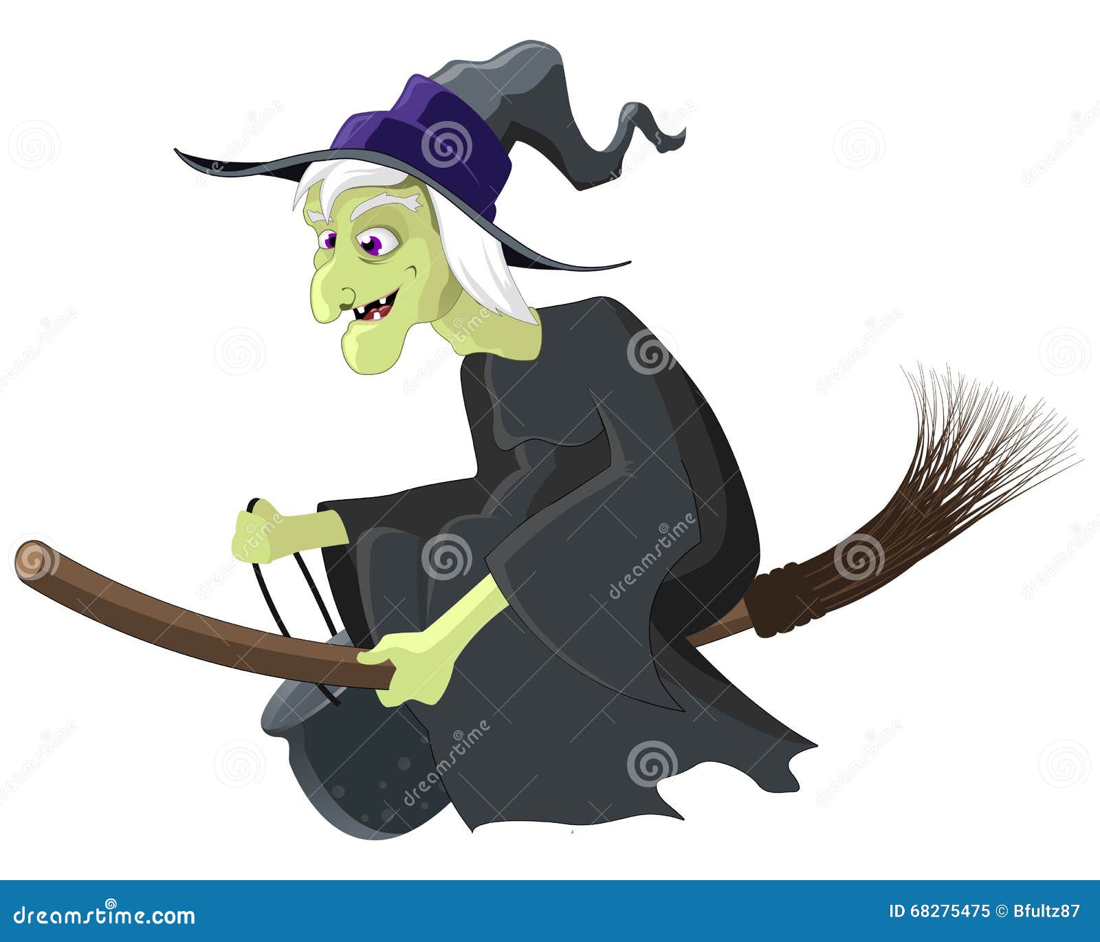 Desenhos animados da bruxa ilustração do vetor. Ilustração de halloween ...