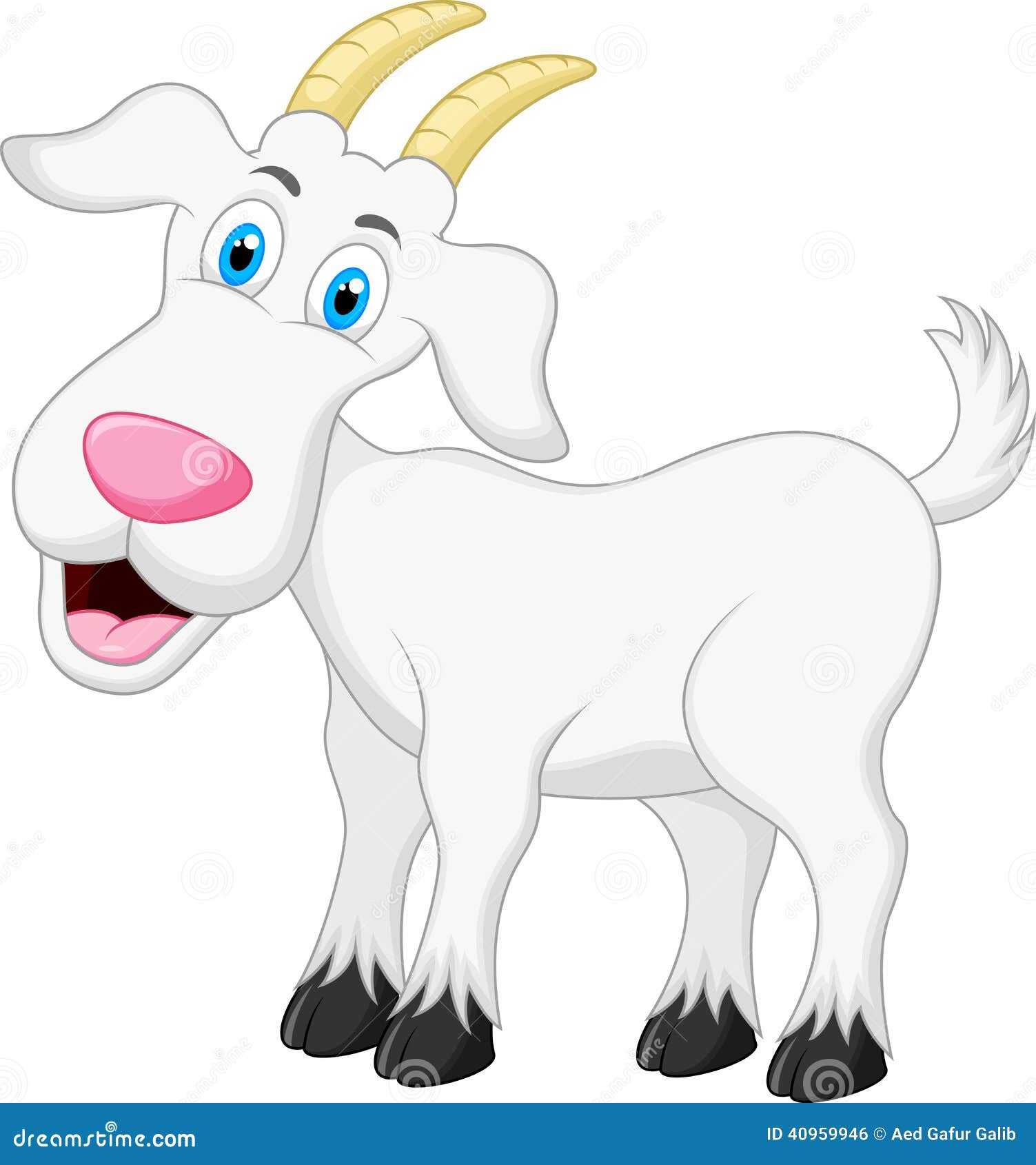 Desenhos animados da cabra ilustração do vetor. Ilustração de gado ...