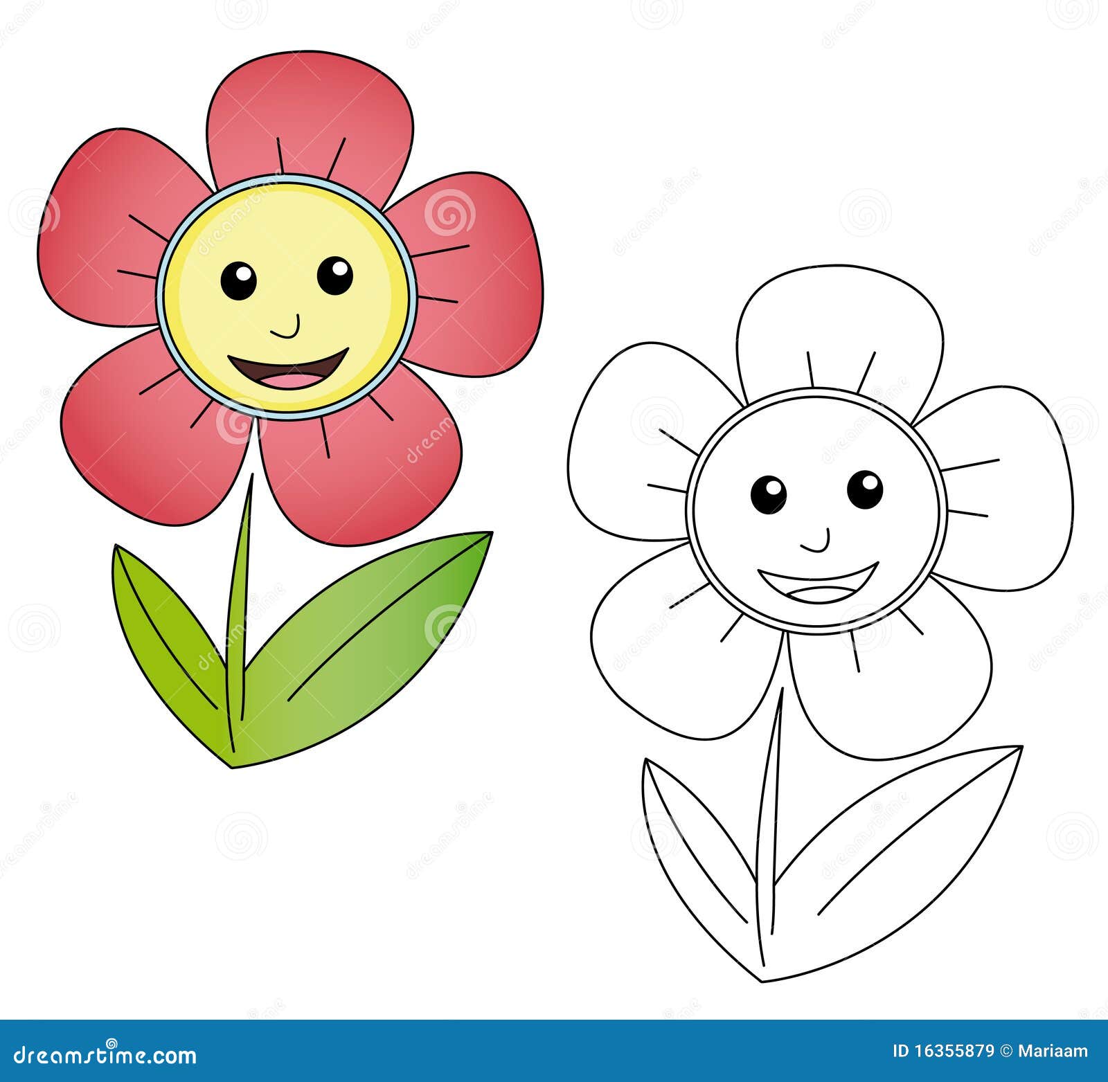 Desenhos animados da flor ilustração stock. Ilustração de flor - 16355879