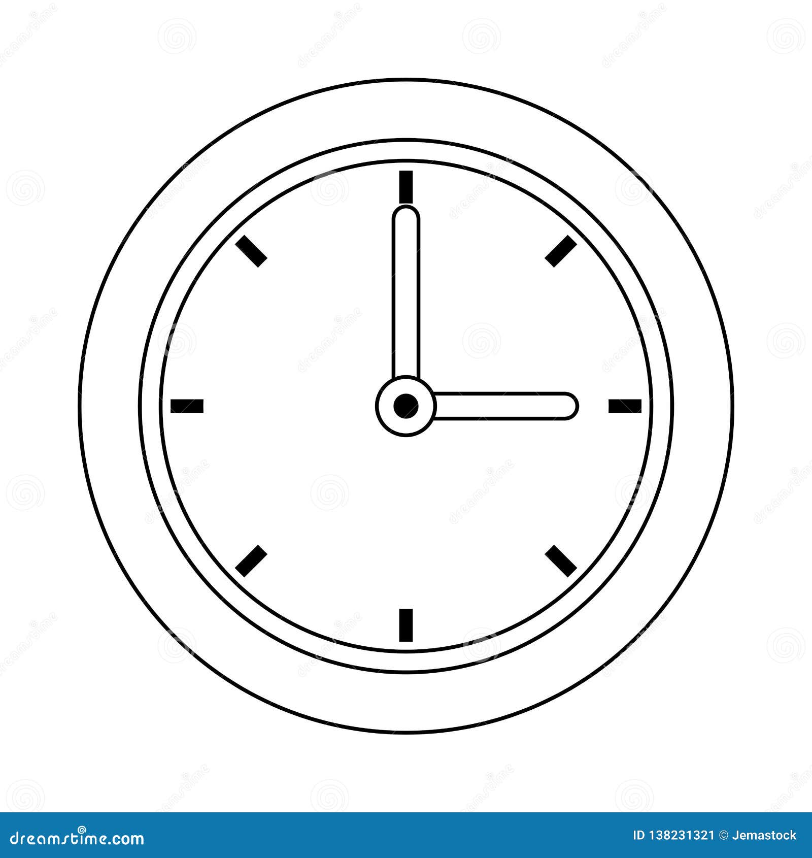 Desenhos animados da horas ilustração do vetor. Ilustração de preto ...